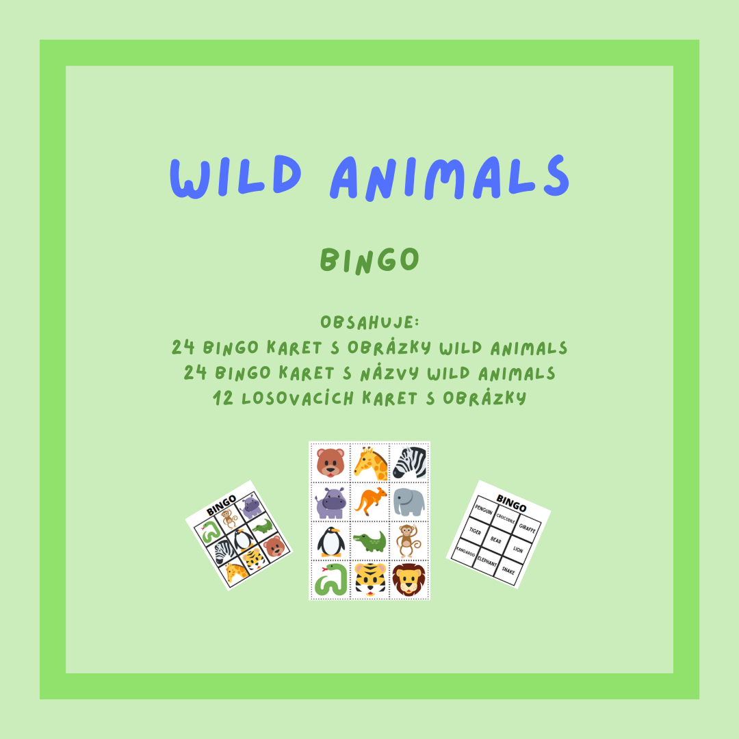 Wild Animals BINGO - Anglický jazyk | UčiteléUčitelům.cz