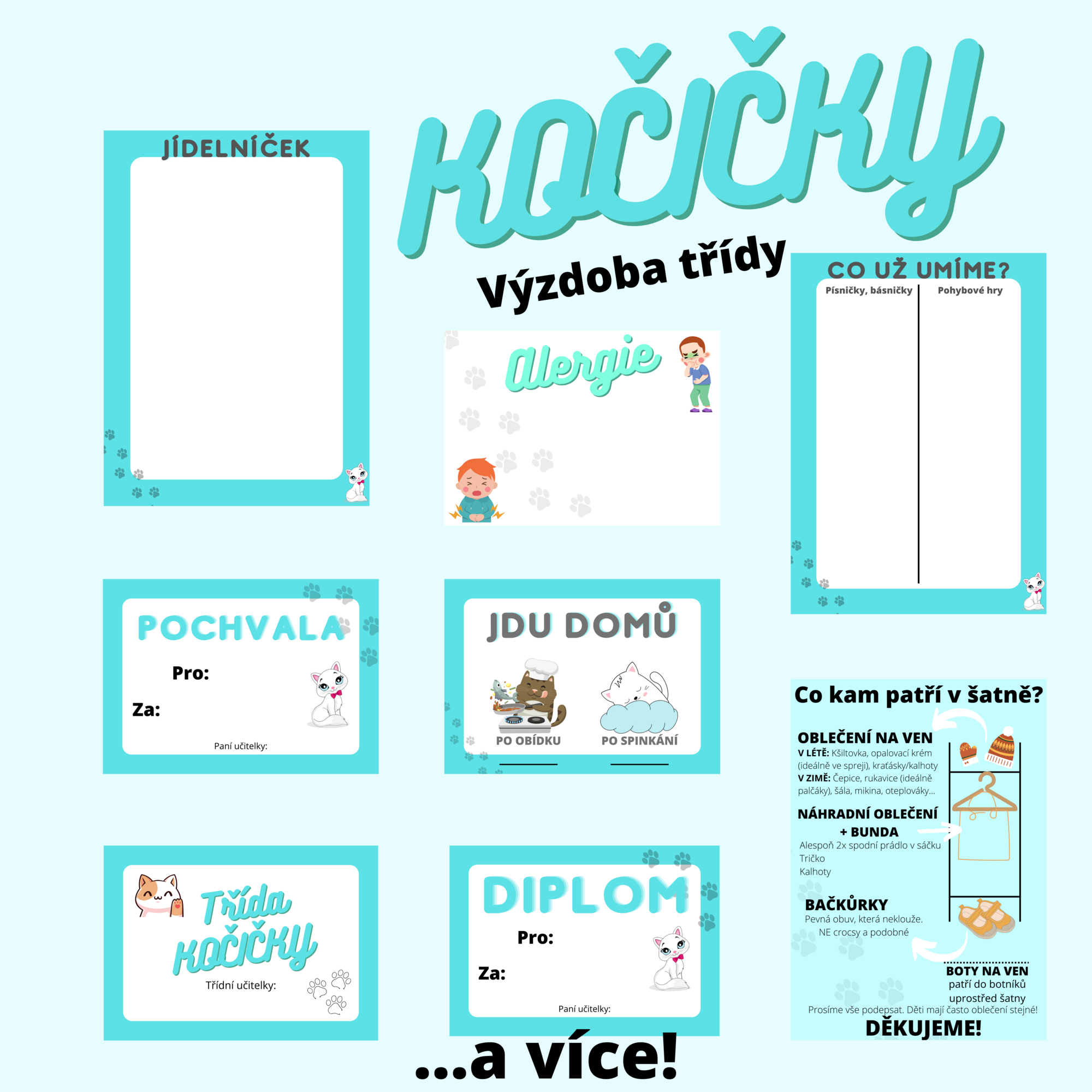 83 STRAN výzdoby třídy KOČIČKY - Nezařazené k předmětu | UčiteléUčitelům.cz
