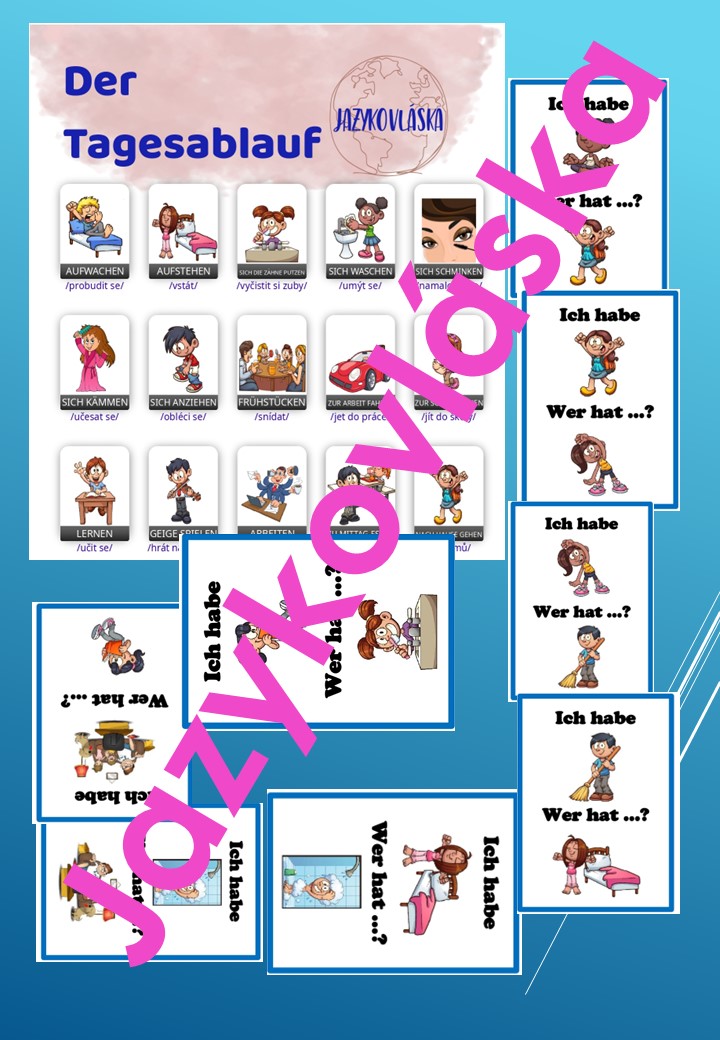 Der Tagesablauf Ich habe, wer hat? - Německý jazyk | UčiteléUčitelům.cz
