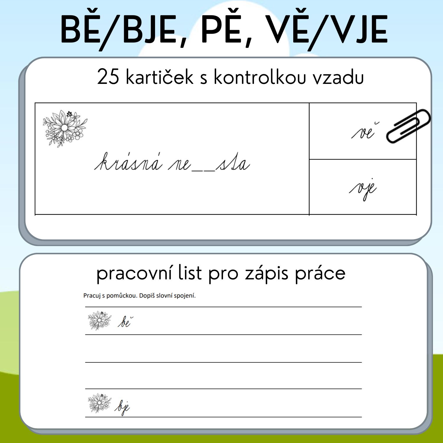 Psaní bě/bje, pě, vě/vje - Český jazyk - gramatika | UčiteléUčitelům.cz