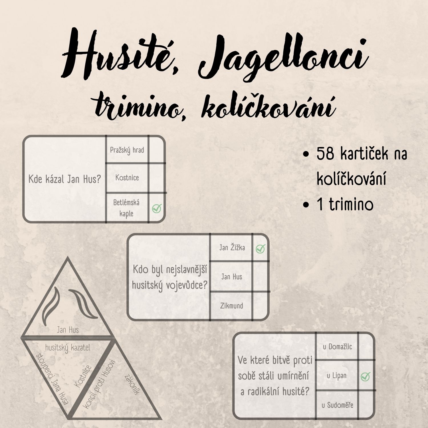 Husitství, pohusitská doba, Jagellonci - trimino, kolíčkování - Dějepis ...