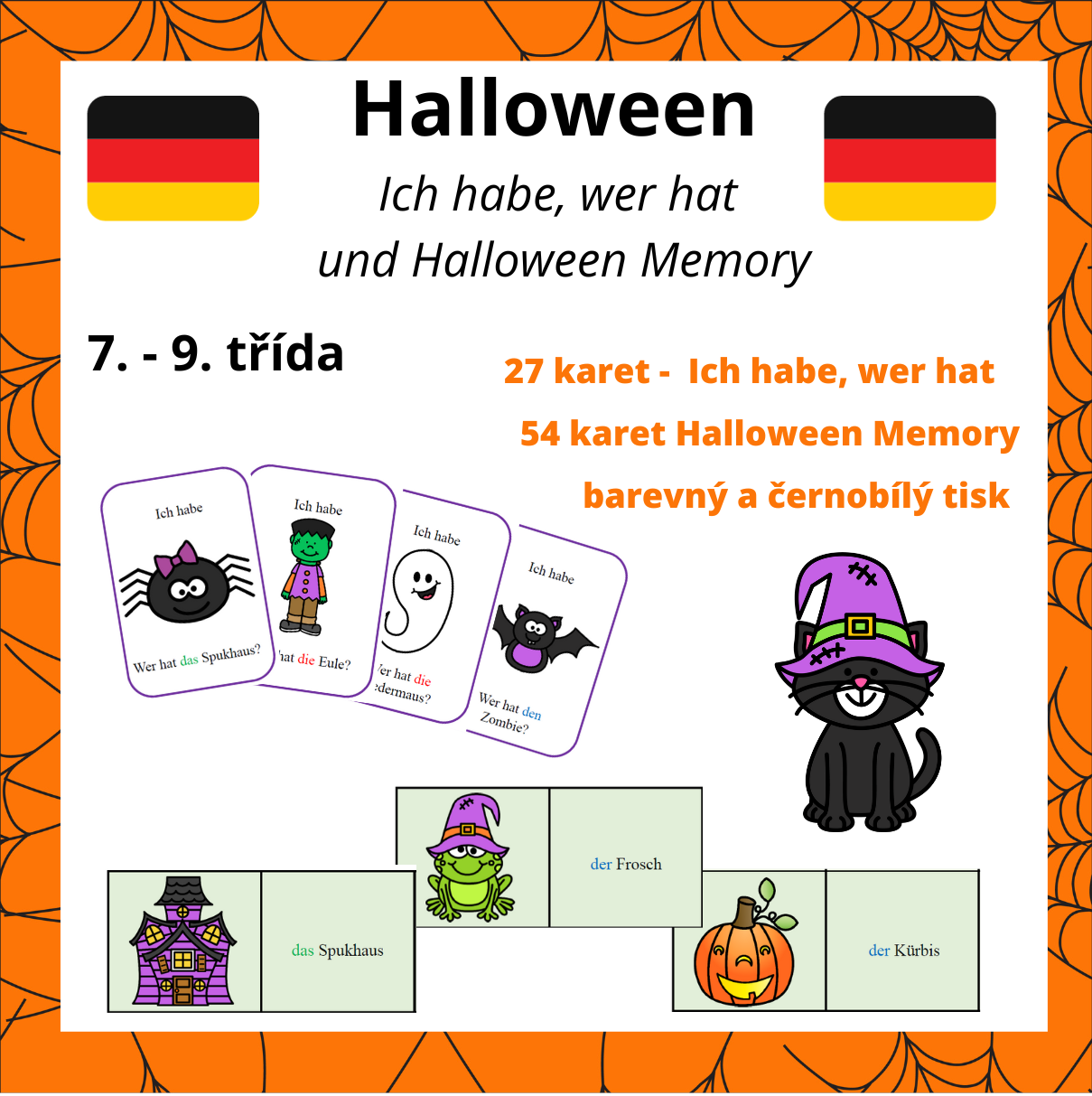 Halloween - Ich habe, wer hat und Halloween Memory - Německý jazyk ...