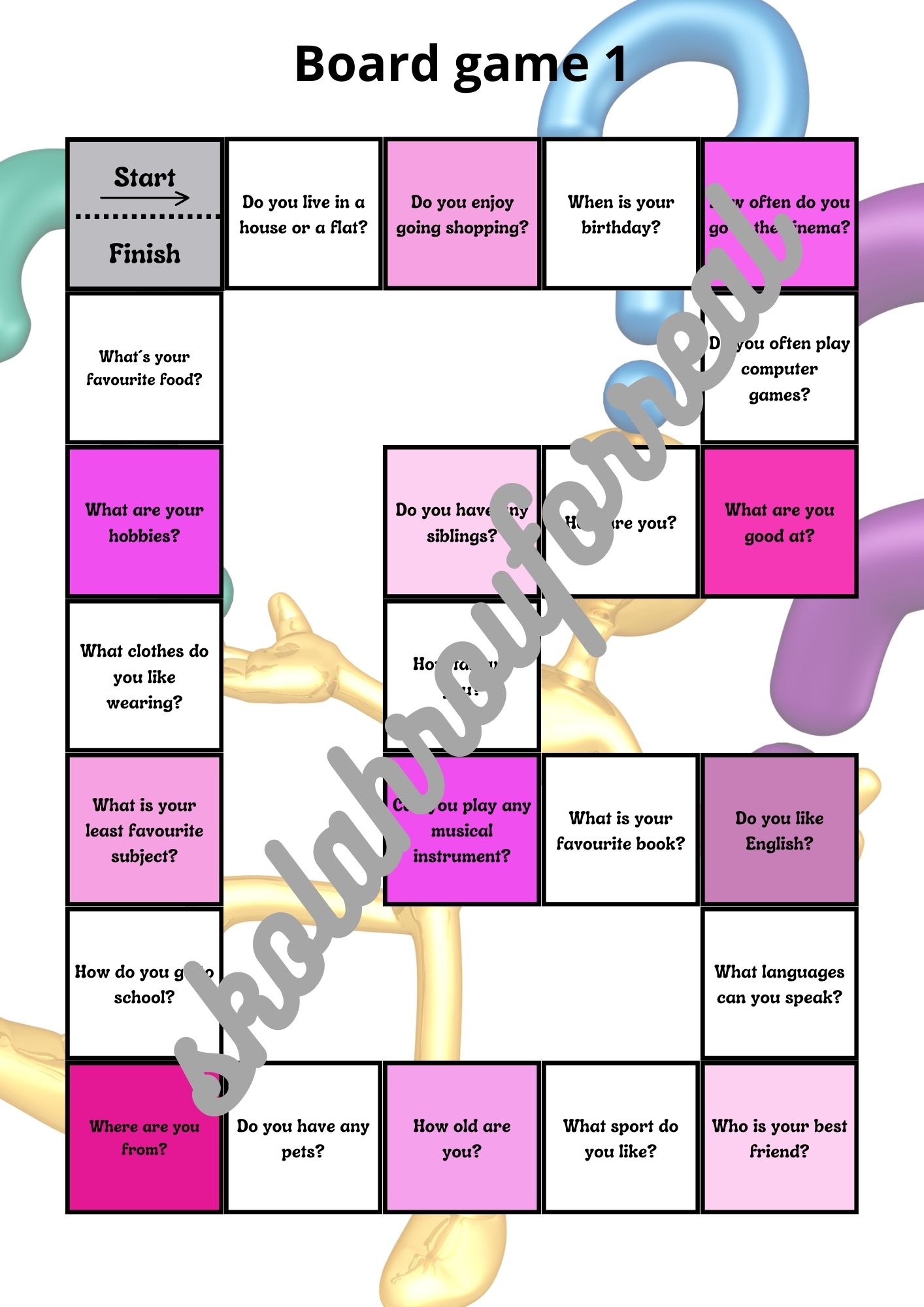 Speaking questions - level A1 - Anglický jazyk | UčiteléUčitelům.cz