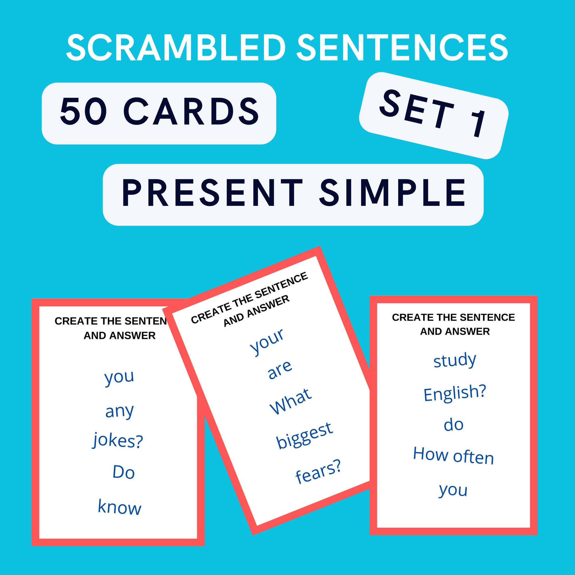 PRESENT SIMPLE - SCRAMBLED SENTENCES - SET 1 - Anglický jazyk ...