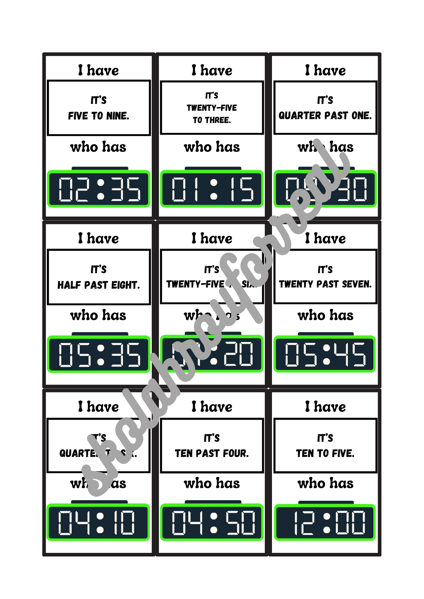 Telling the time - určování času v AJ - Anglický jazyk | UčiteléUčitelům.cz