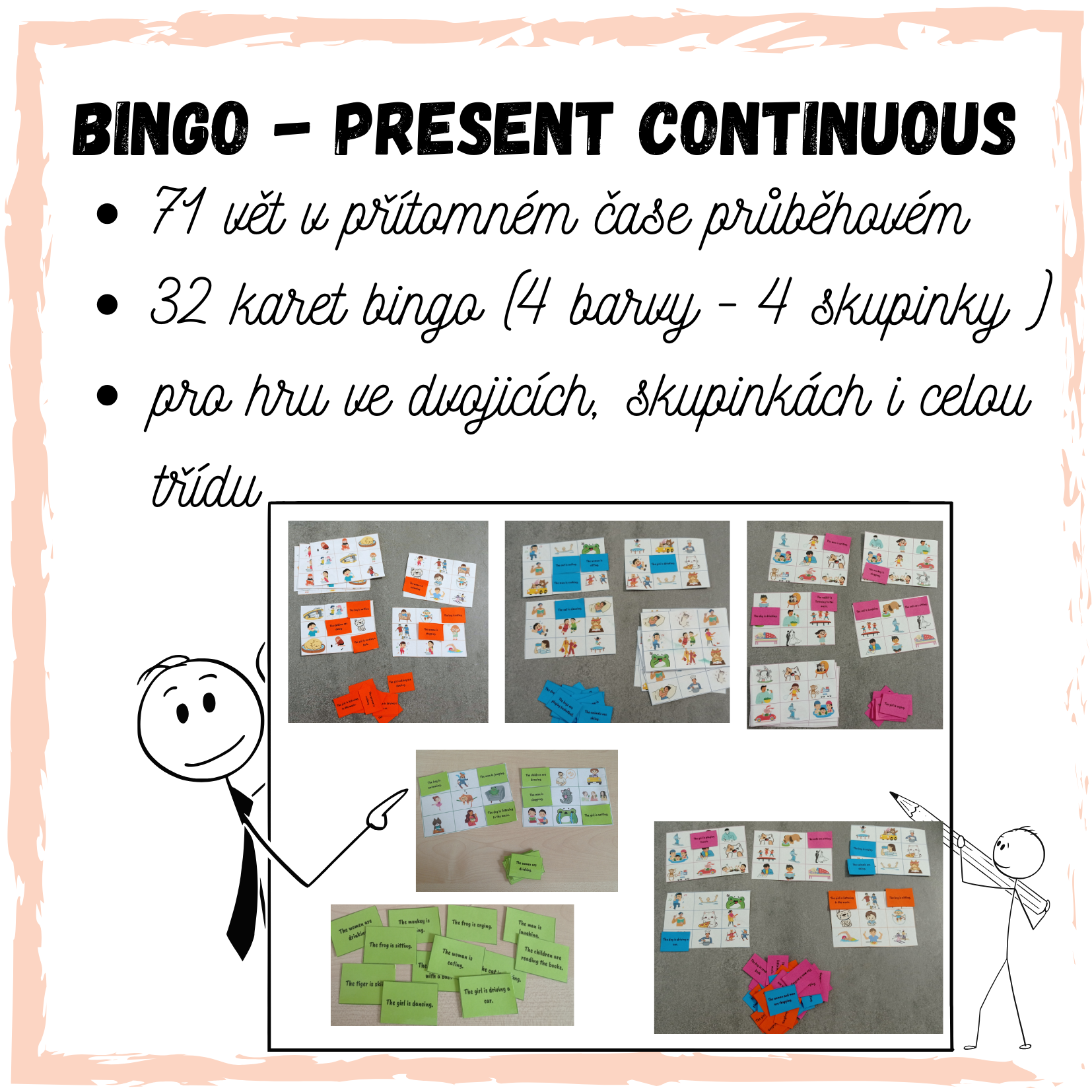 Bingo - present continuous - Anglický jazyk | UčiteléUčitelům.cz