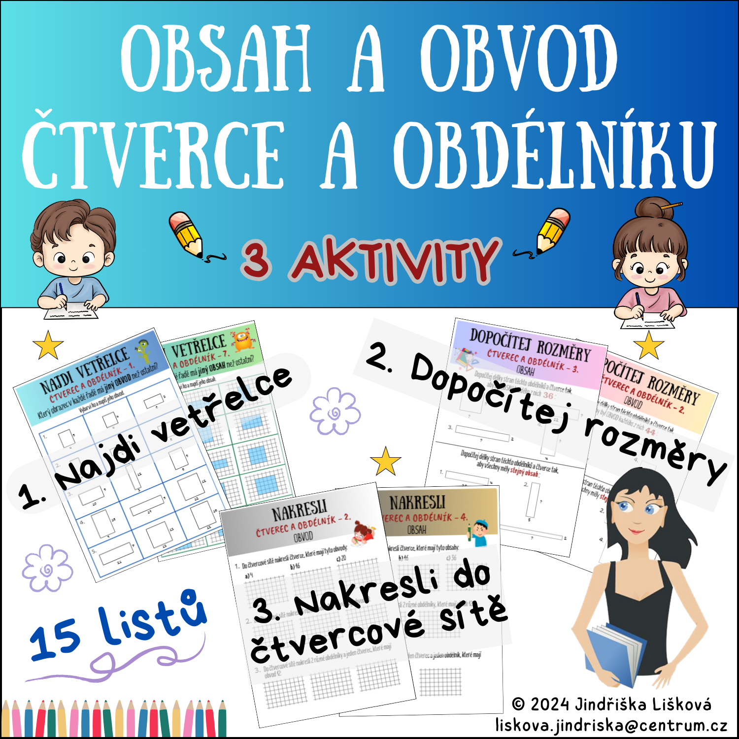 Obsah a obvod ČTVERCE a OBDÉLNÍKU - 3 Aktivity - Matematika ...