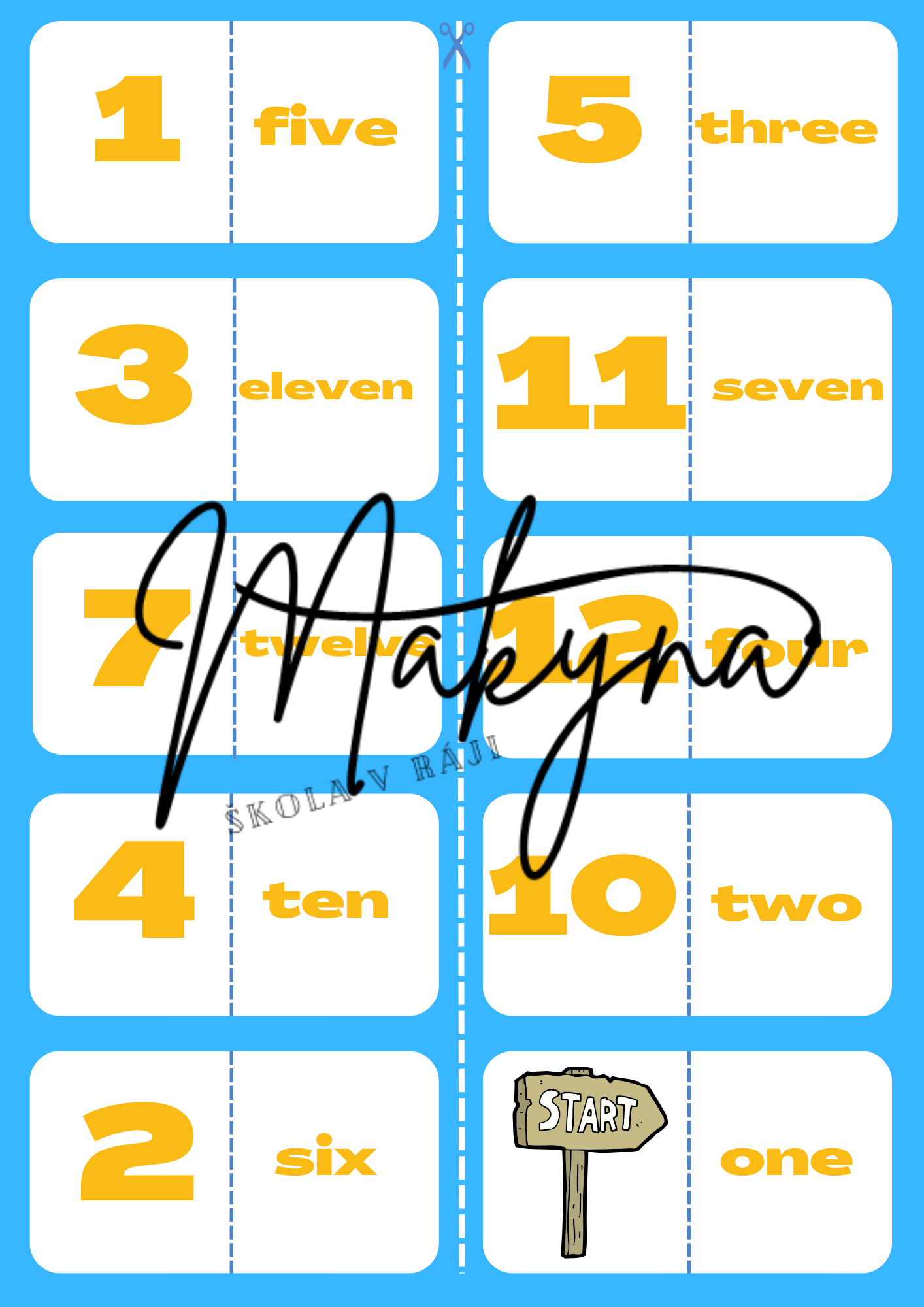 Domino - numbers 1-20 - Anglický jazyk | UčiteléUčitelům.cz