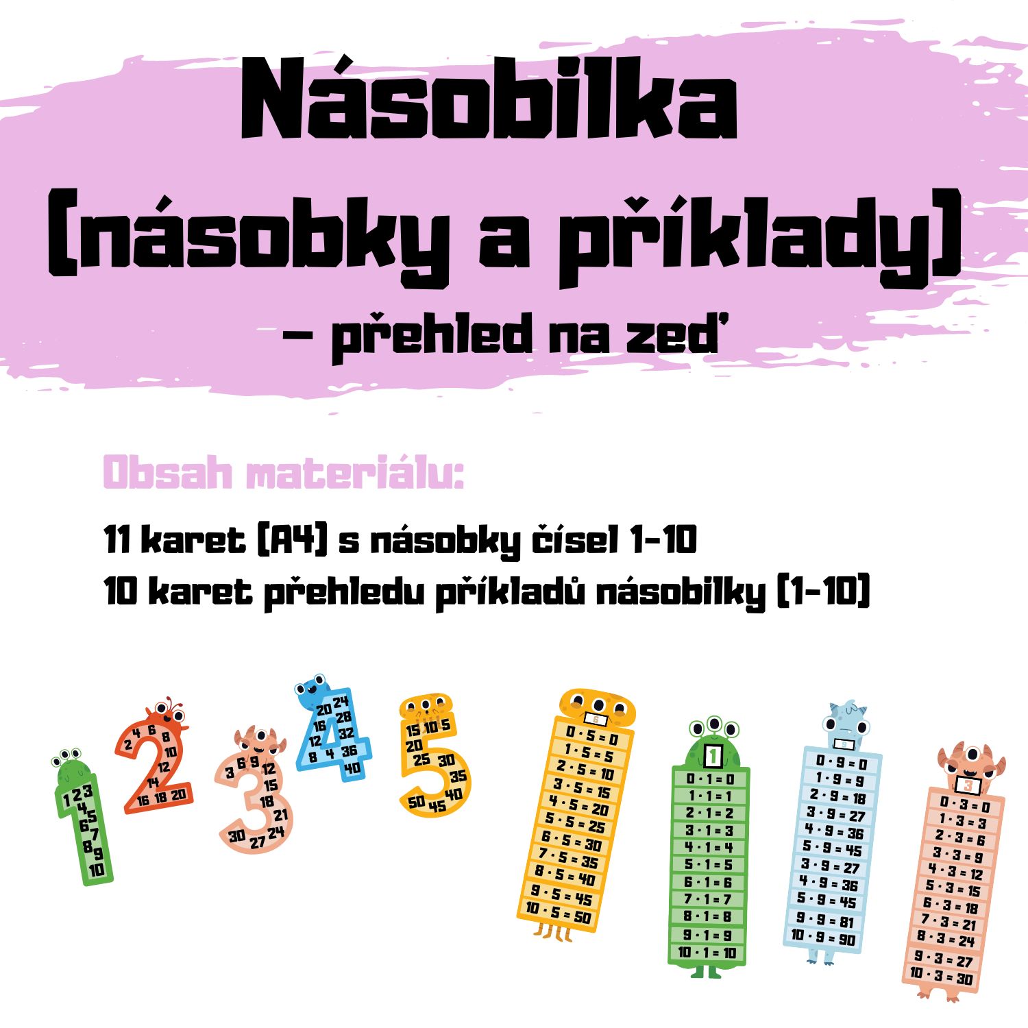 NÁSOBILKA (násobky a příklady) - přehled na zeď - Matematika ...