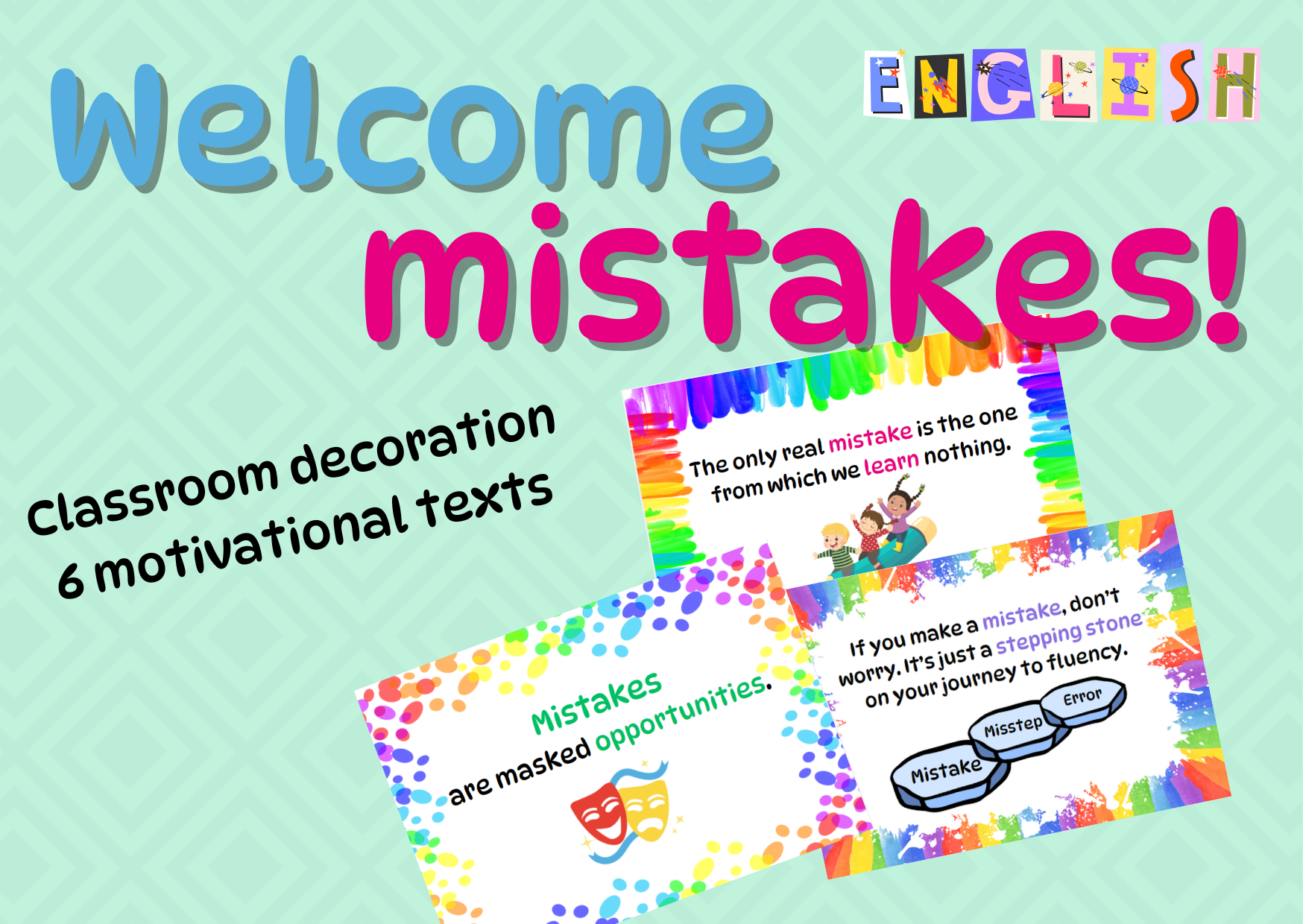 Welcome mistakes / Výzdoba třídy - Anglický jazyk | UčiteléUčitelům.cz