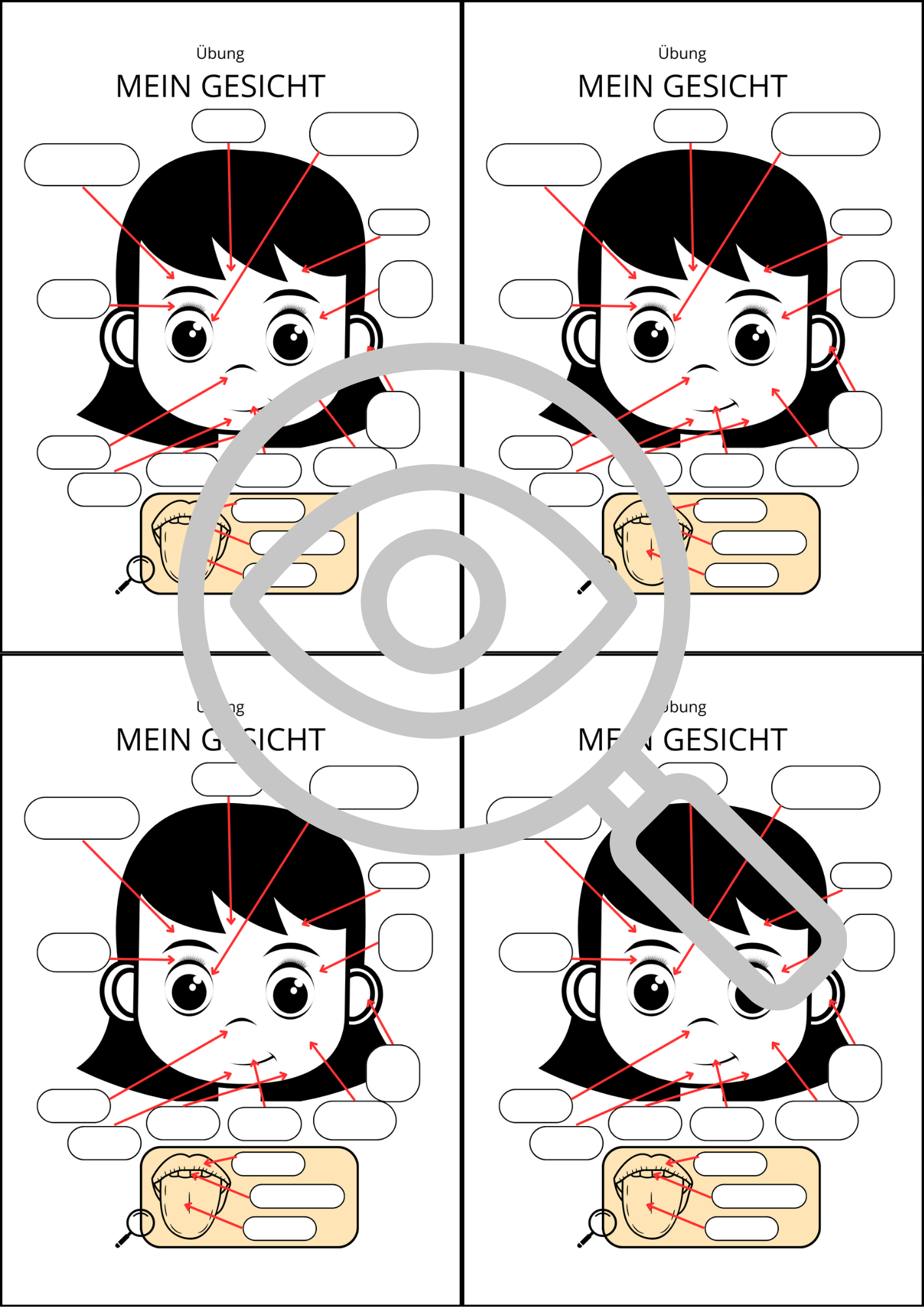 Mein Körper DEUTSCH Doplň části těla Pracovní list - Německý jazyk ...