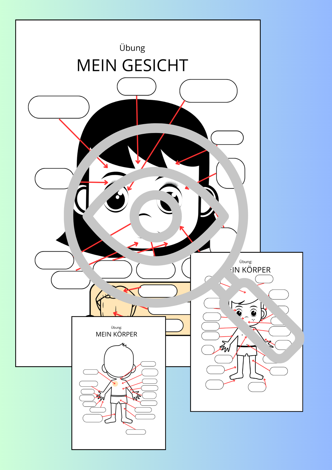 Mein Körper DEUTSCH Doplň části těla Pracovní list - Německý jazyk ...
