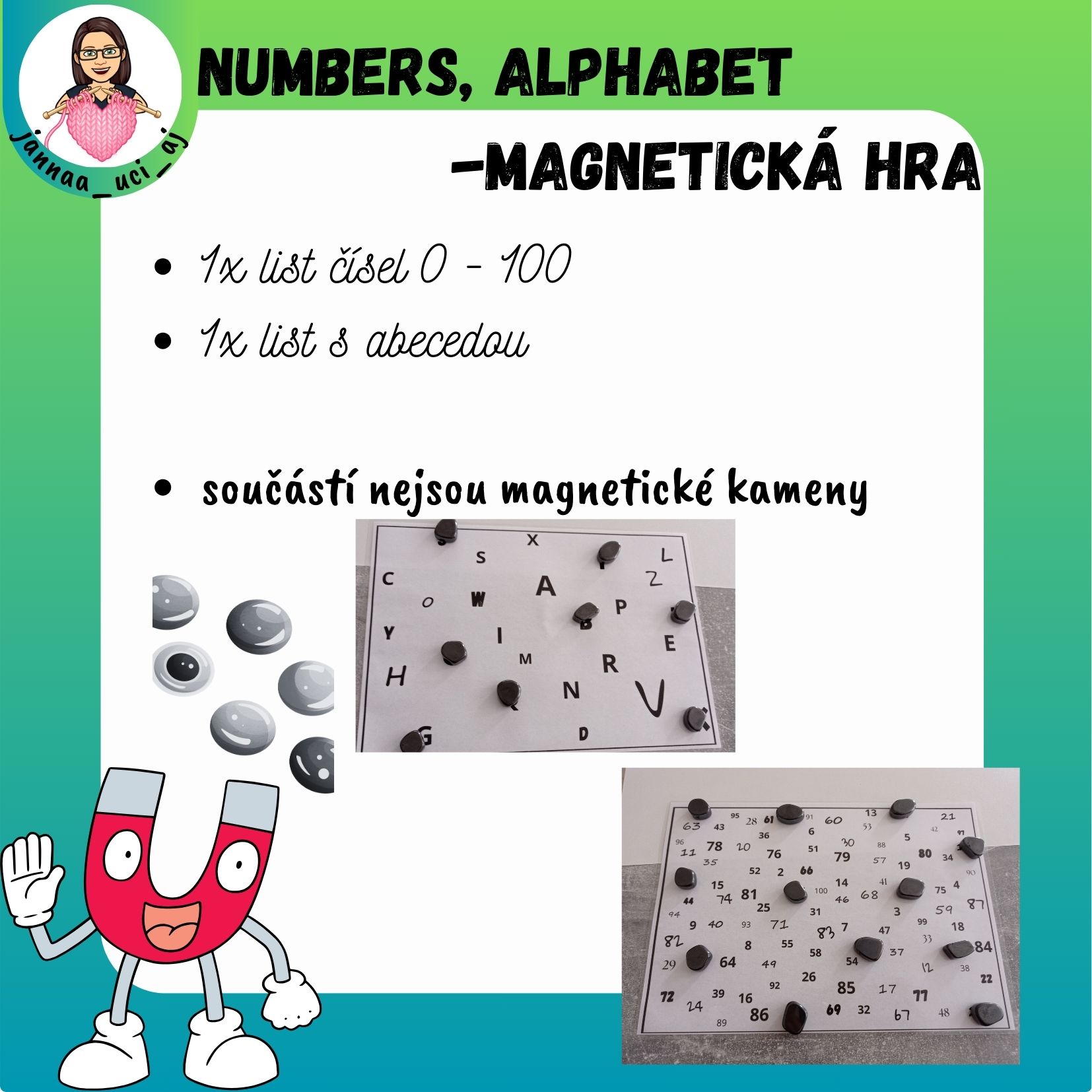AJ - numbers, alphabet - magnety - Anglický jazyk | UčiteléUčitelům.cz