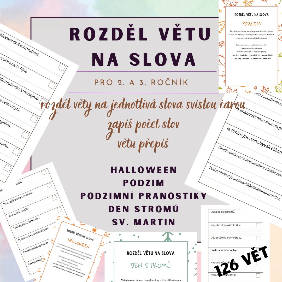 Rozděl větu na slova - Český jazyk | UčiteléUčitelům.cz