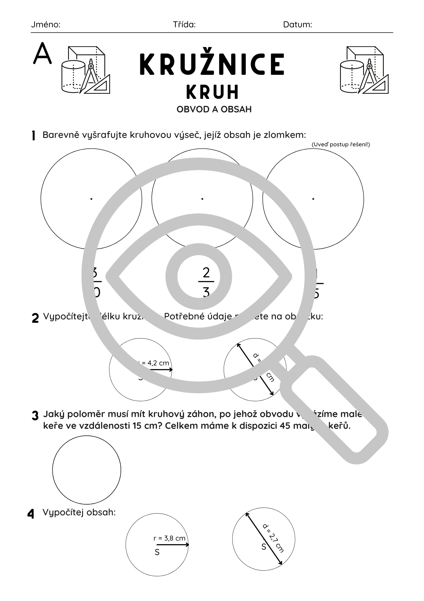 MATEMATIKA: Kruh a kružnice: Obvod a obsah - Matematika - geometrie ...