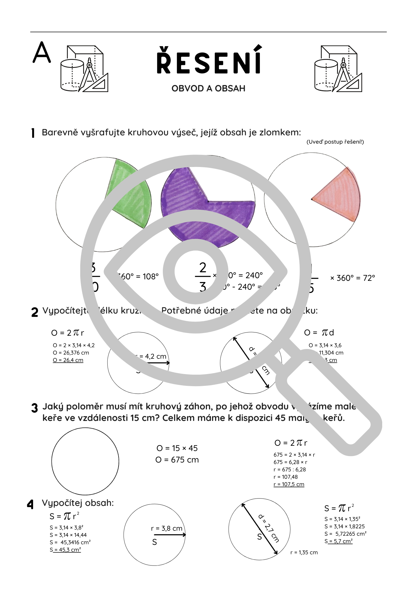 MATEMATIKA: Kruh a kružnice: Obvod a obsah - Matematika - geometrie ...
