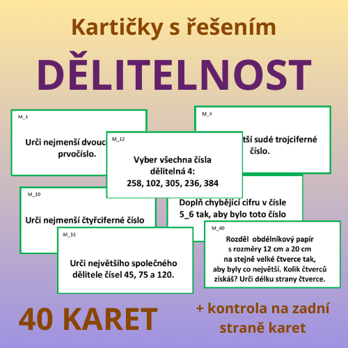 Kartičky s řešením – DĚLITELNOST PŘIROZENÝCH ČÍSEL - Matematika ...