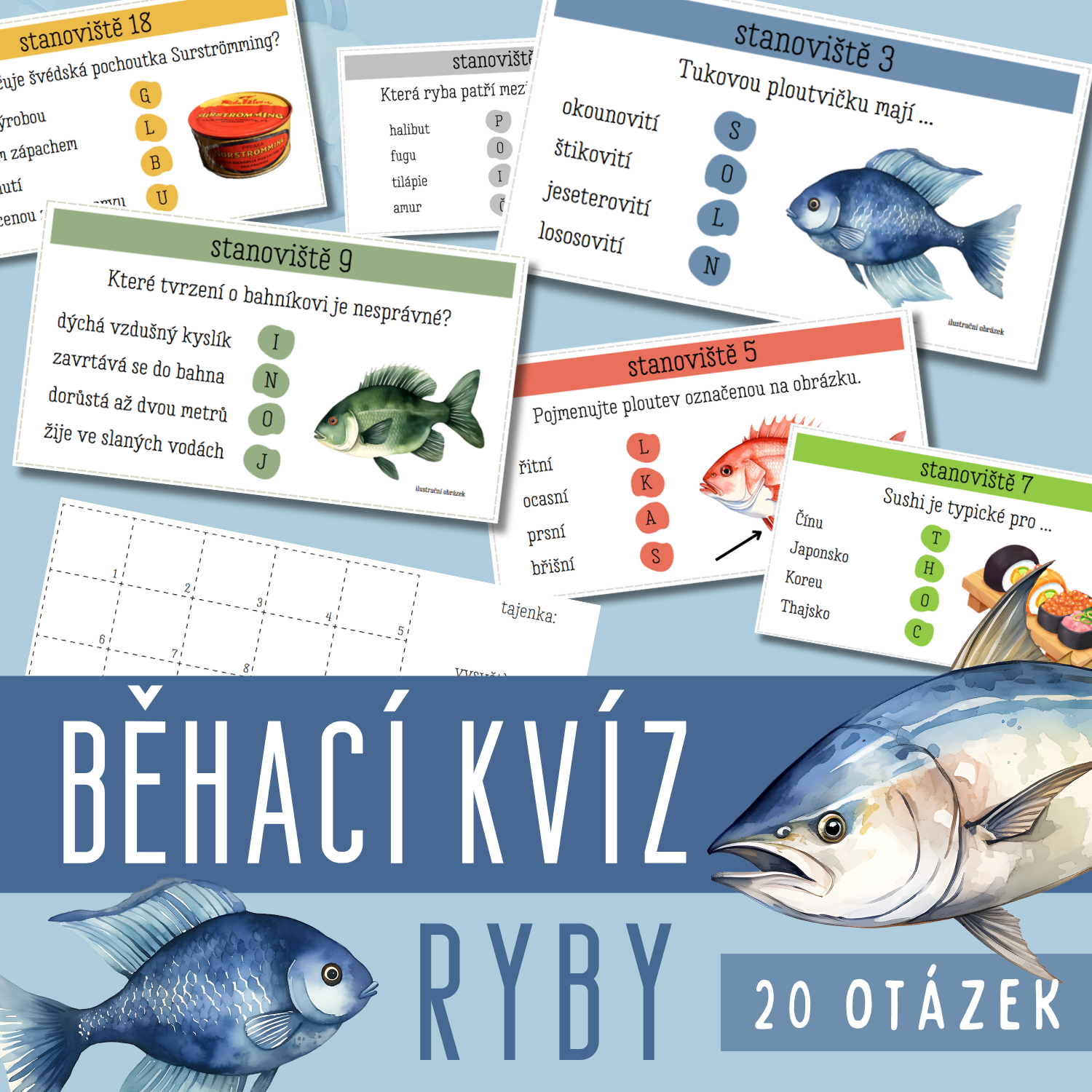 Ryby - BĚHACÍ KVÍZ - Biologie | UčiteléUčitelům.cz