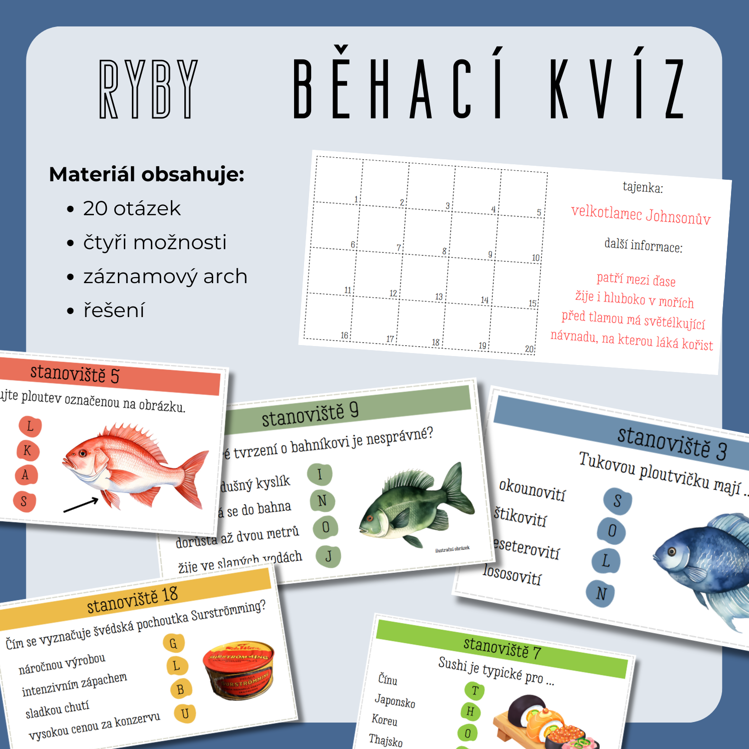 Ryby - BĚHACÍ KVÍZ - Biologie | UčiteléUčitelům.cz