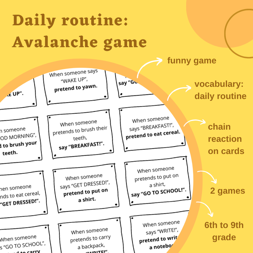 Daily routine - Avalanche game - Anglický jazyk | UčiteléUčitelům.cz
