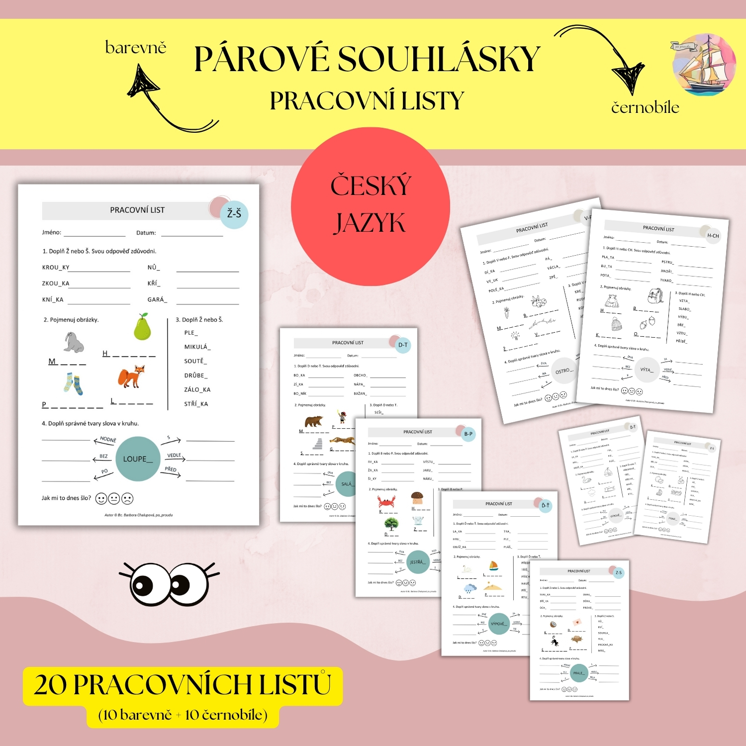 Párové souhlásky (spodoba znělosti) - pracovní listy - Český jazyk ...