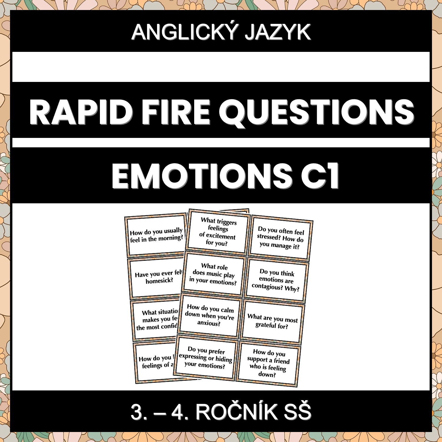 Rapid Fire Questions - Emotions (C1) - Anglický jazyk | UčiteléUčitelům.cz