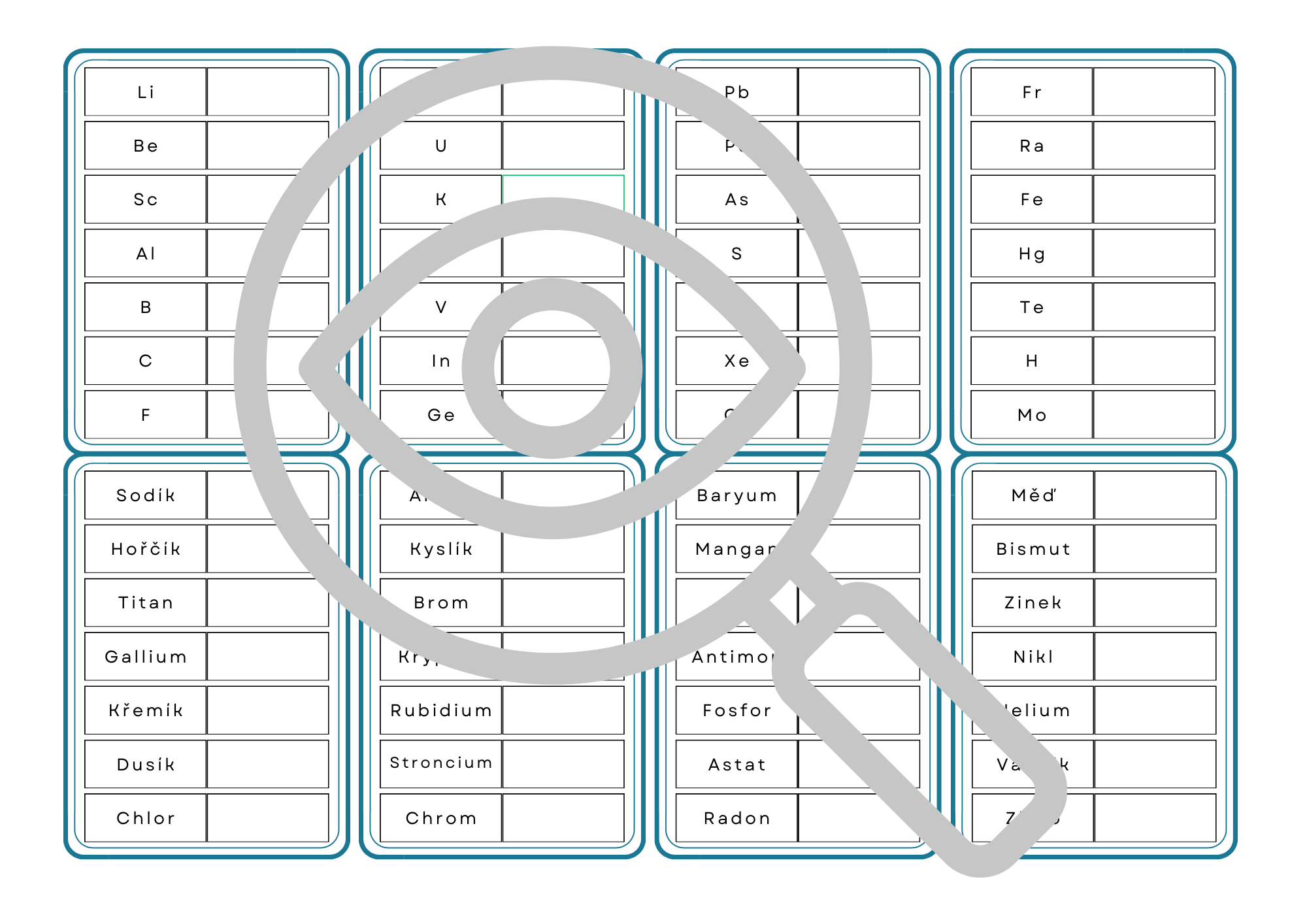 CHEMIE: Trénujeme a opakujeme prvky z PSP - Testování znalostí - Chemie ...