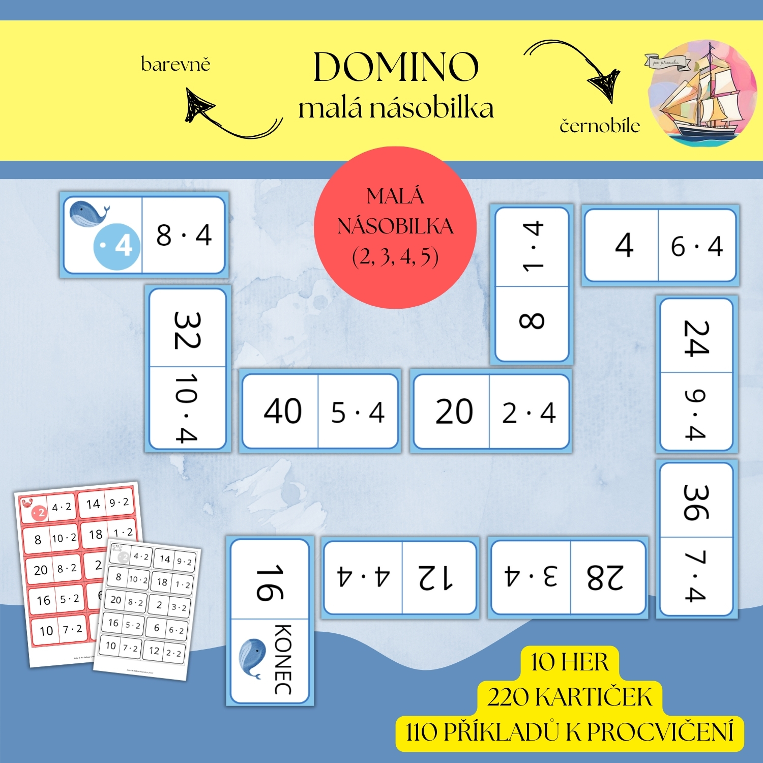 Malá násobilka - 4 zábavné aktivity (násobení a dělení čísly 0-5 ...