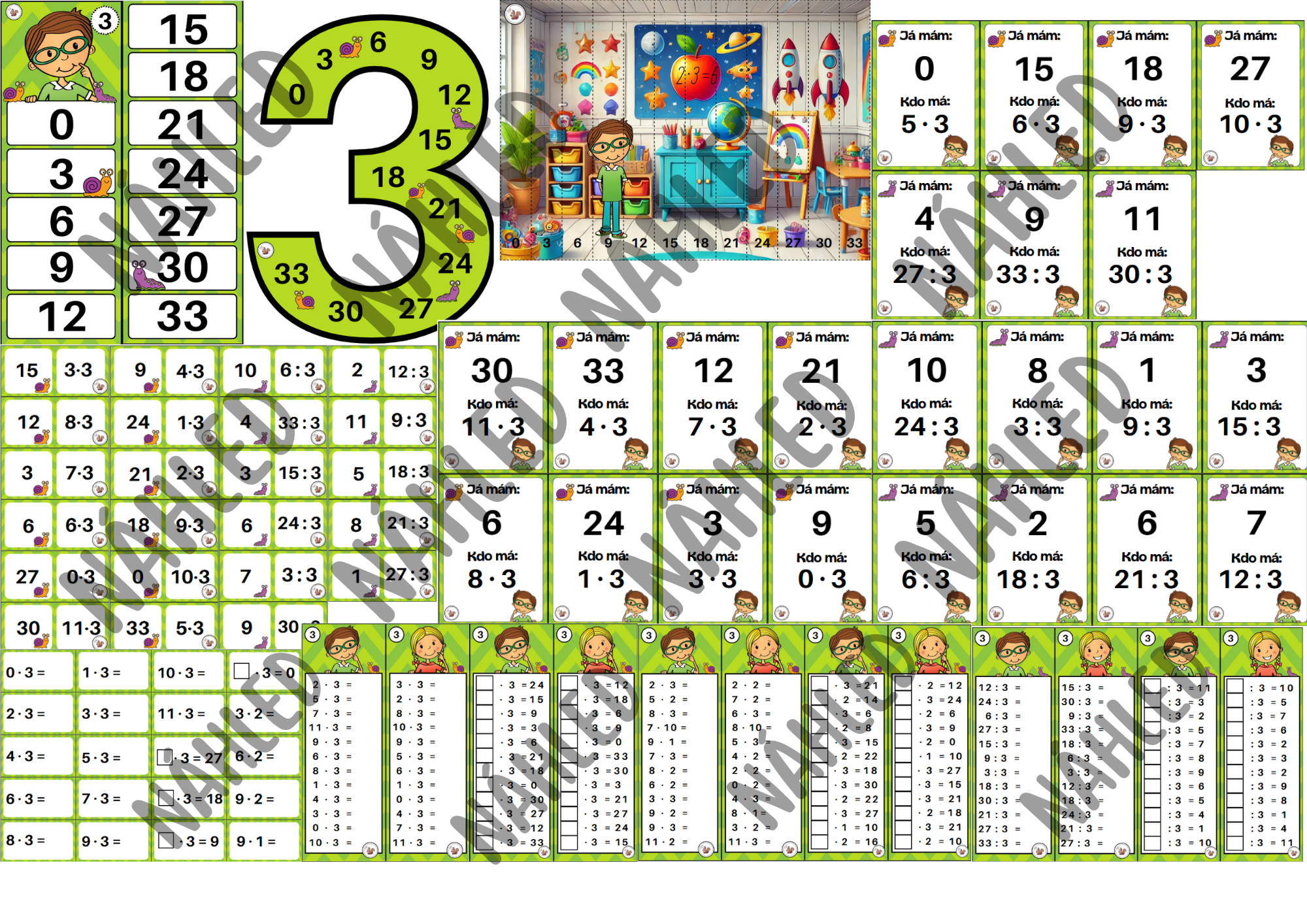 Násobky 3 - malá násobilka - Matematika | UčiteléUčitelům.cz