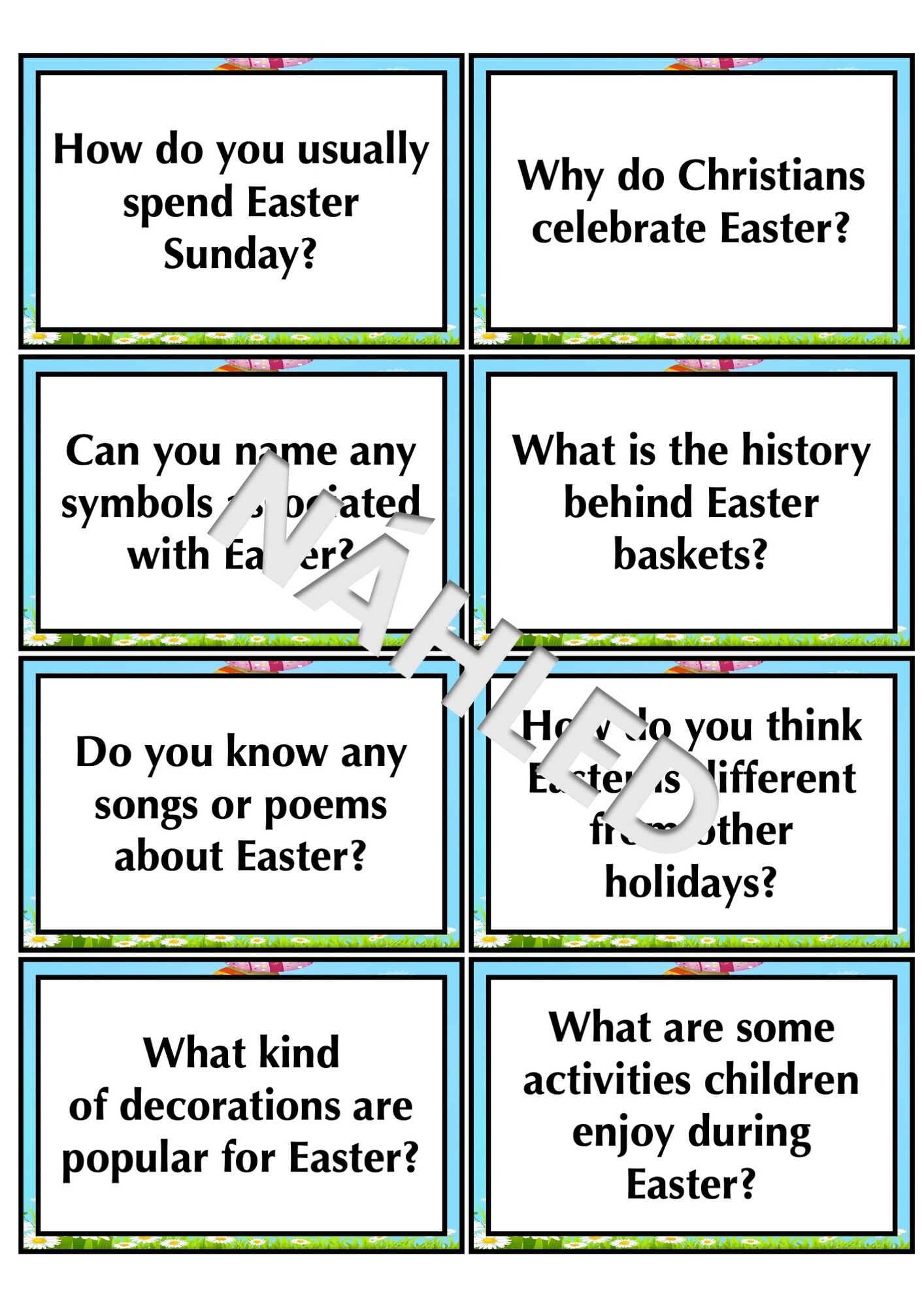 Rapid Fire Questions - Easter (B2) - Anglický jazyk | UčiteléUčitelům.cz