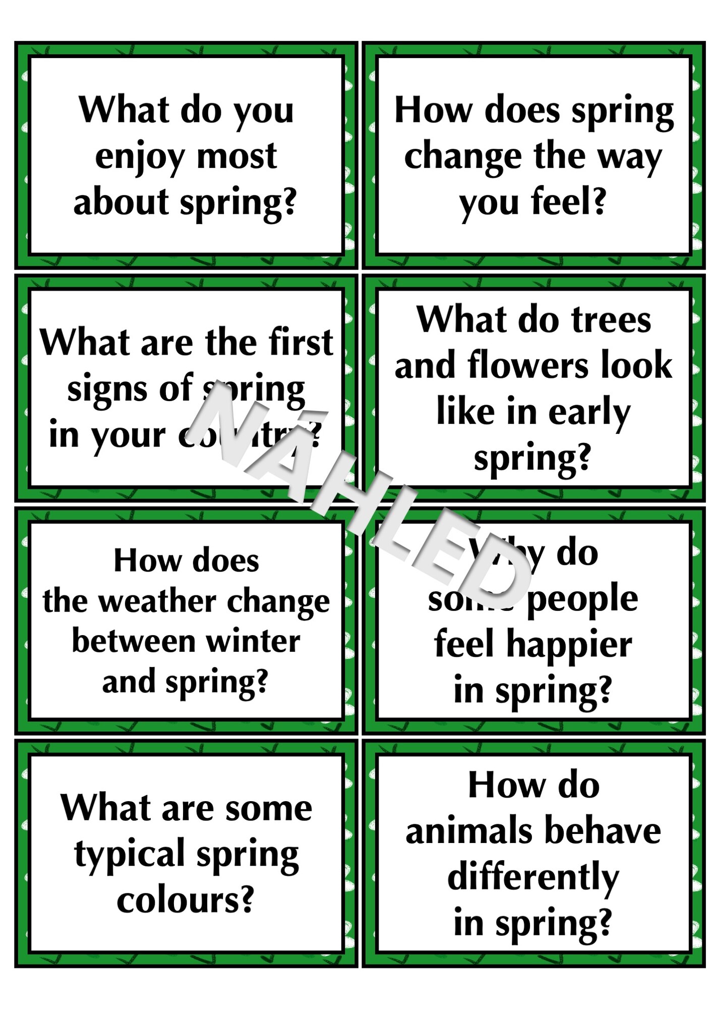 Rapid Fire Questions - Spring (B1) - Anglický jazyk | UčiteléUčitelům.cz
