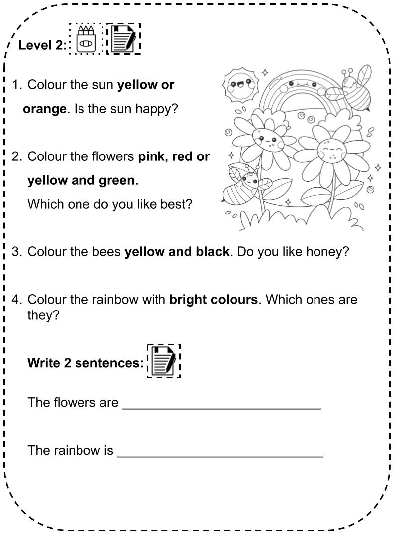 SPRING Reading comprehension, colouring (JARO - čtení s porozuměním do ...