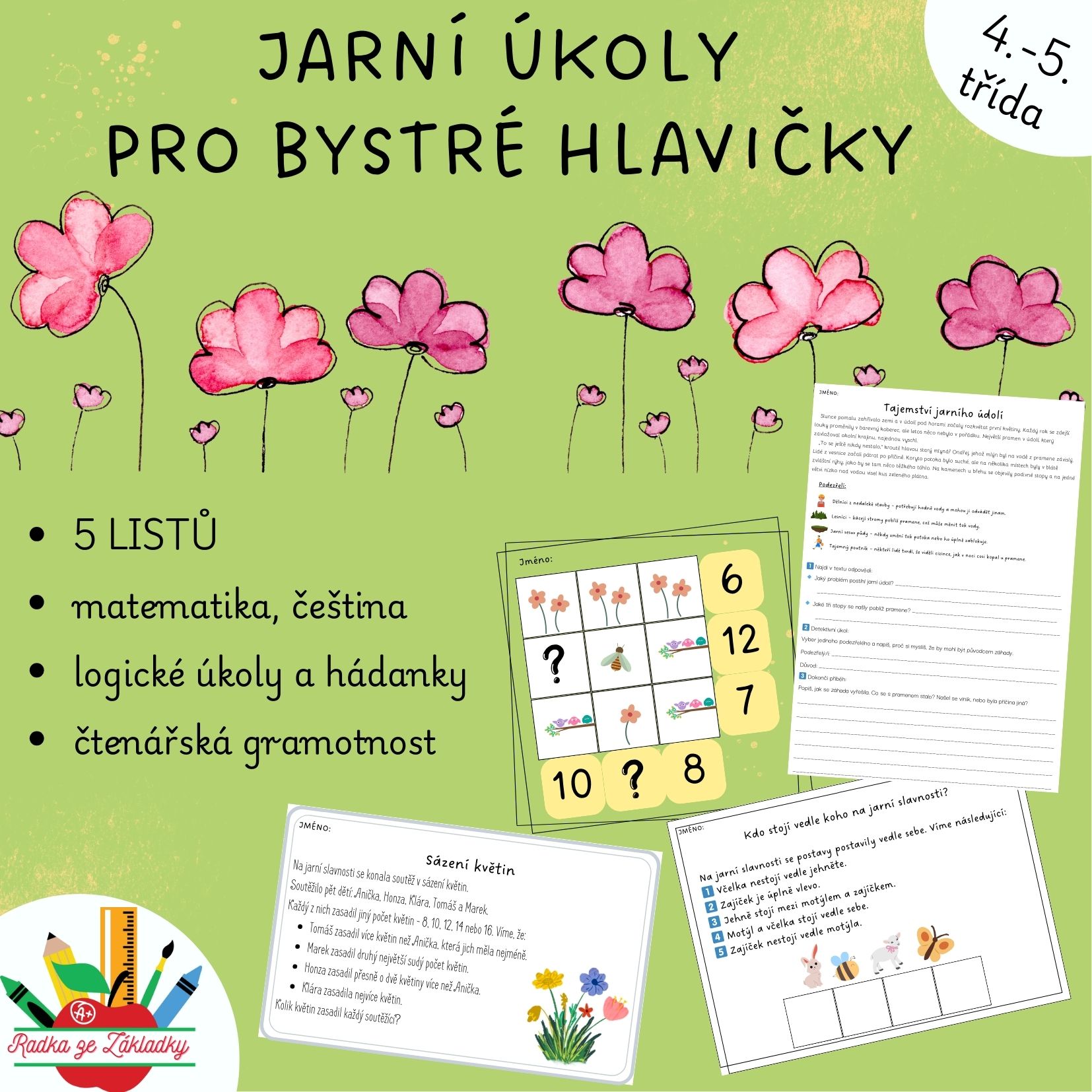 Jarní úkoly pro bystré hlavičky - Český jazyk | UčiteléUčitelům.cz