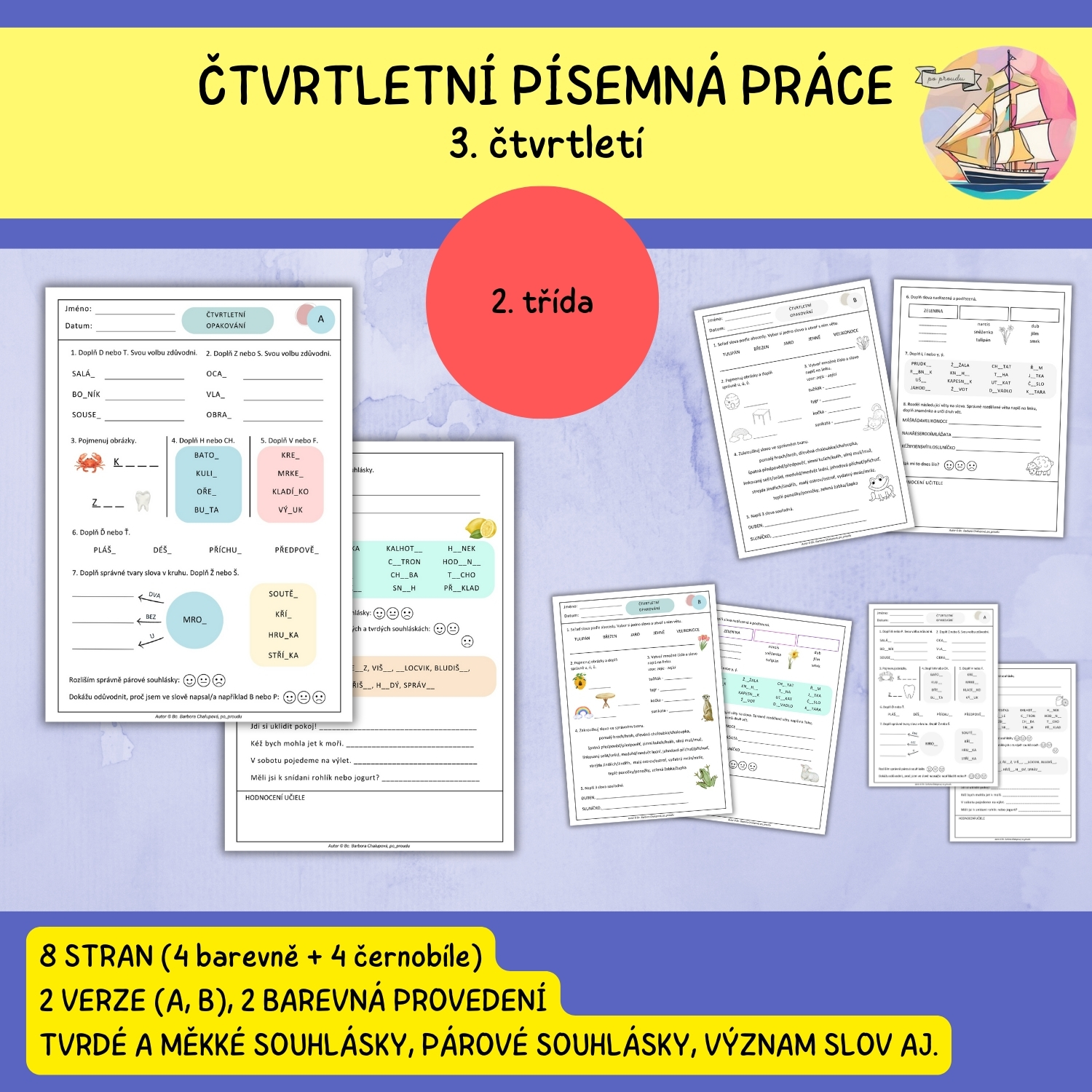 Čtvrtletní práce z českého jazyka pro 2. ročník (3. čtvrtletí) - Český ...
