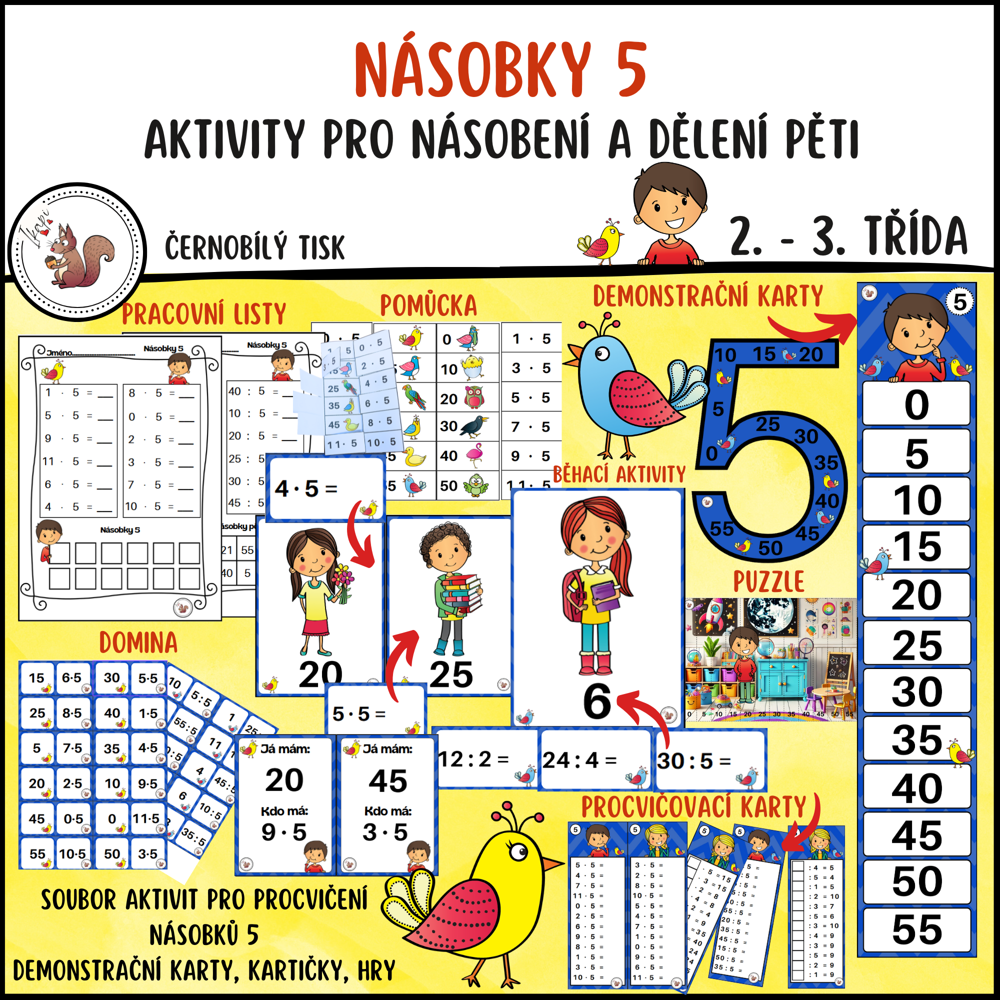 Násobky 5 - malá násobilka - Matematika | UčiteléUčitelům.cz