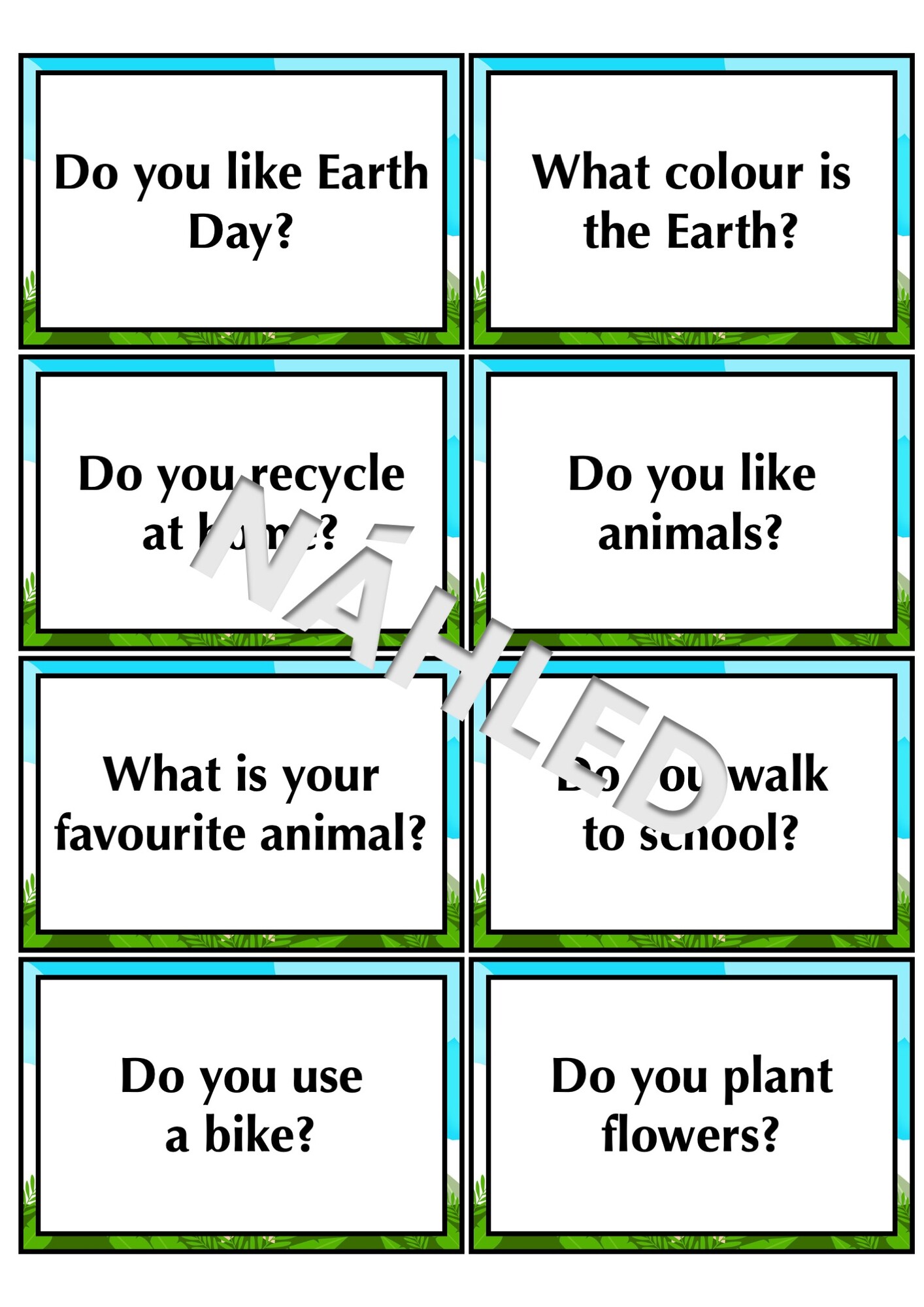 Rapid Fire Questions - Earth Day (A1) - Anglický jazyk | UčiteléUčitelům.cz