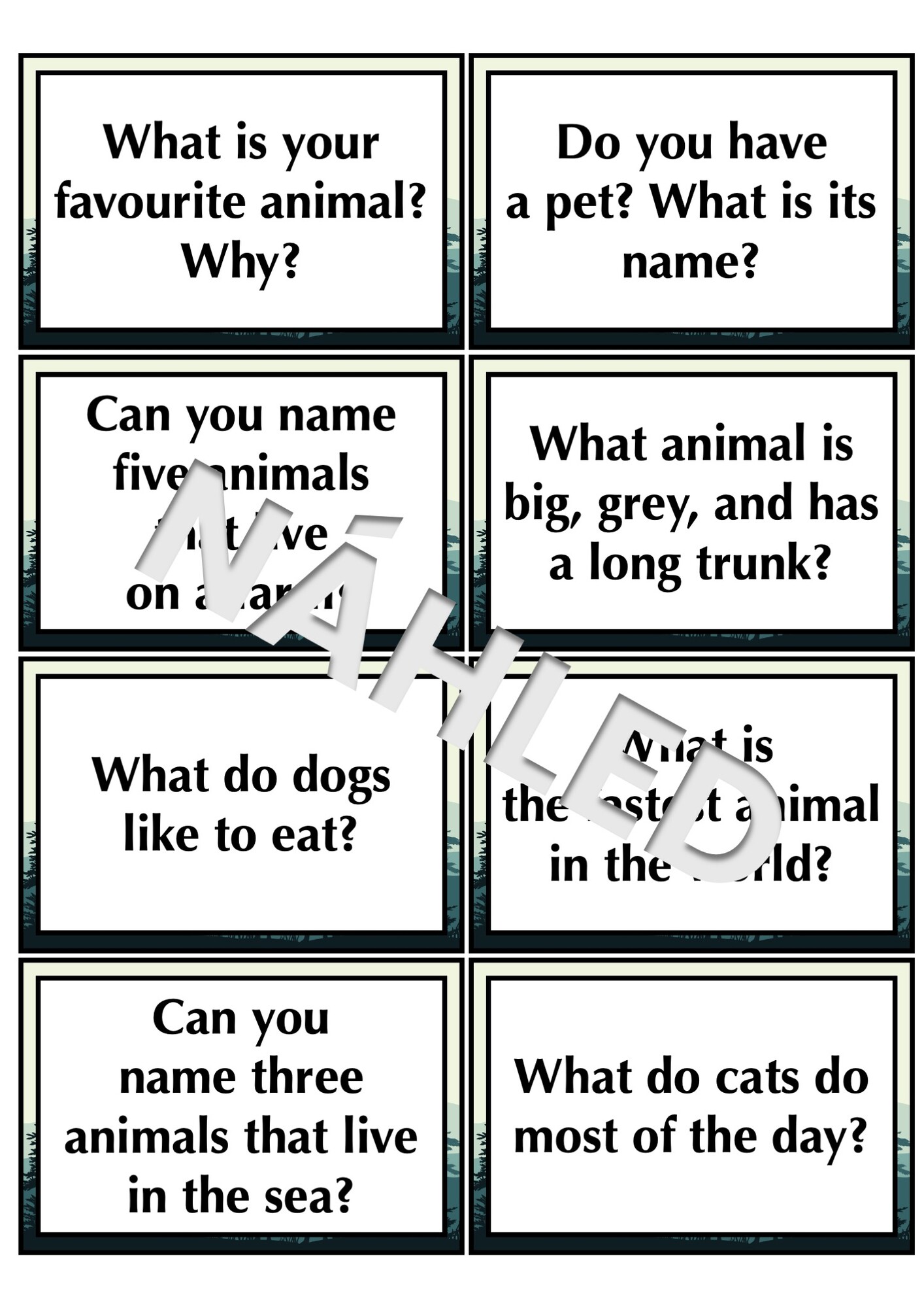 Rapid Fire Questions - Animals (A2) - Anglický jazyk | UčiteléUčitelům.cz