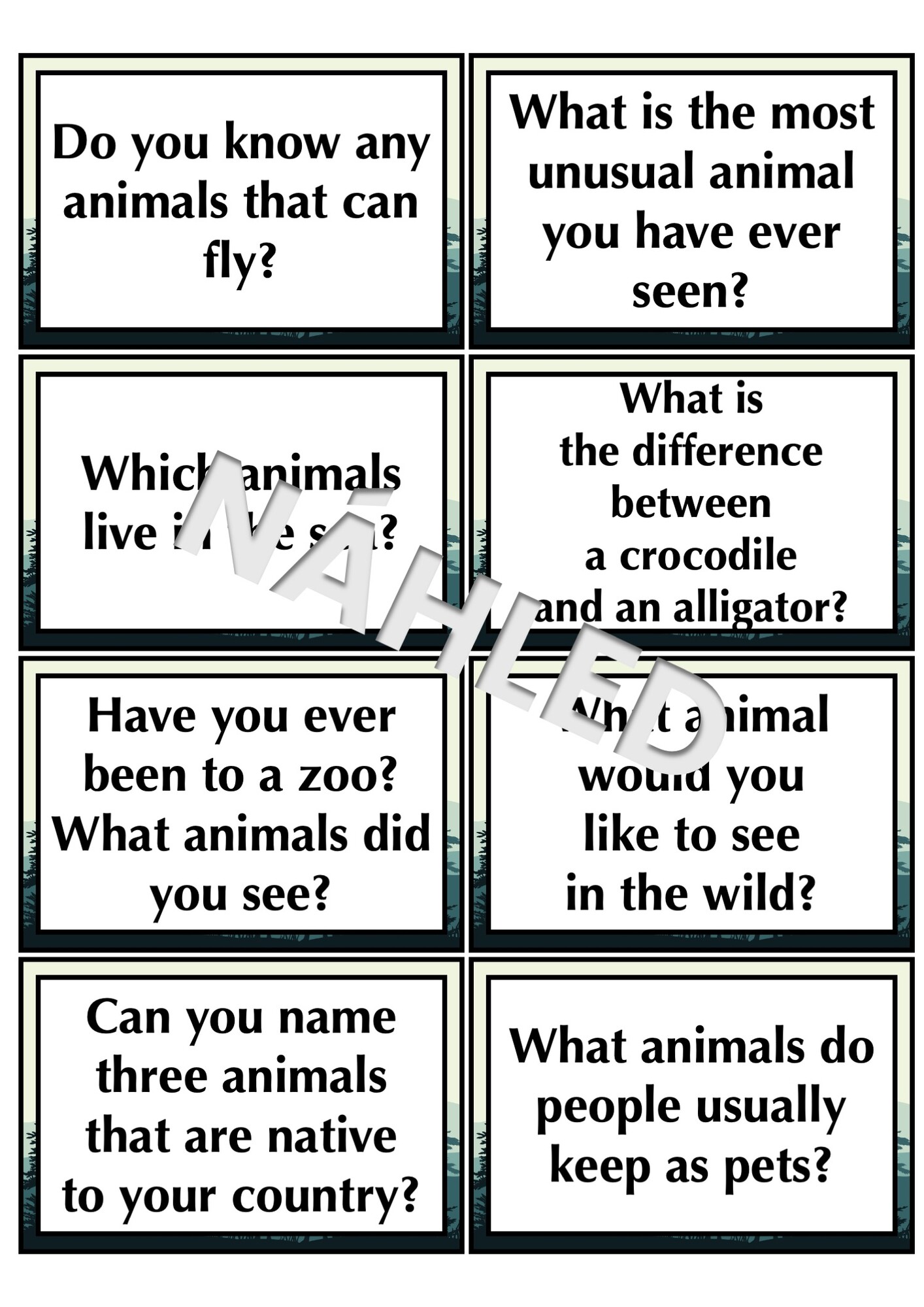 Rapid Fire Questions - Animals (B1) - Anglický jazyk | UčiteléUčitelům.cz