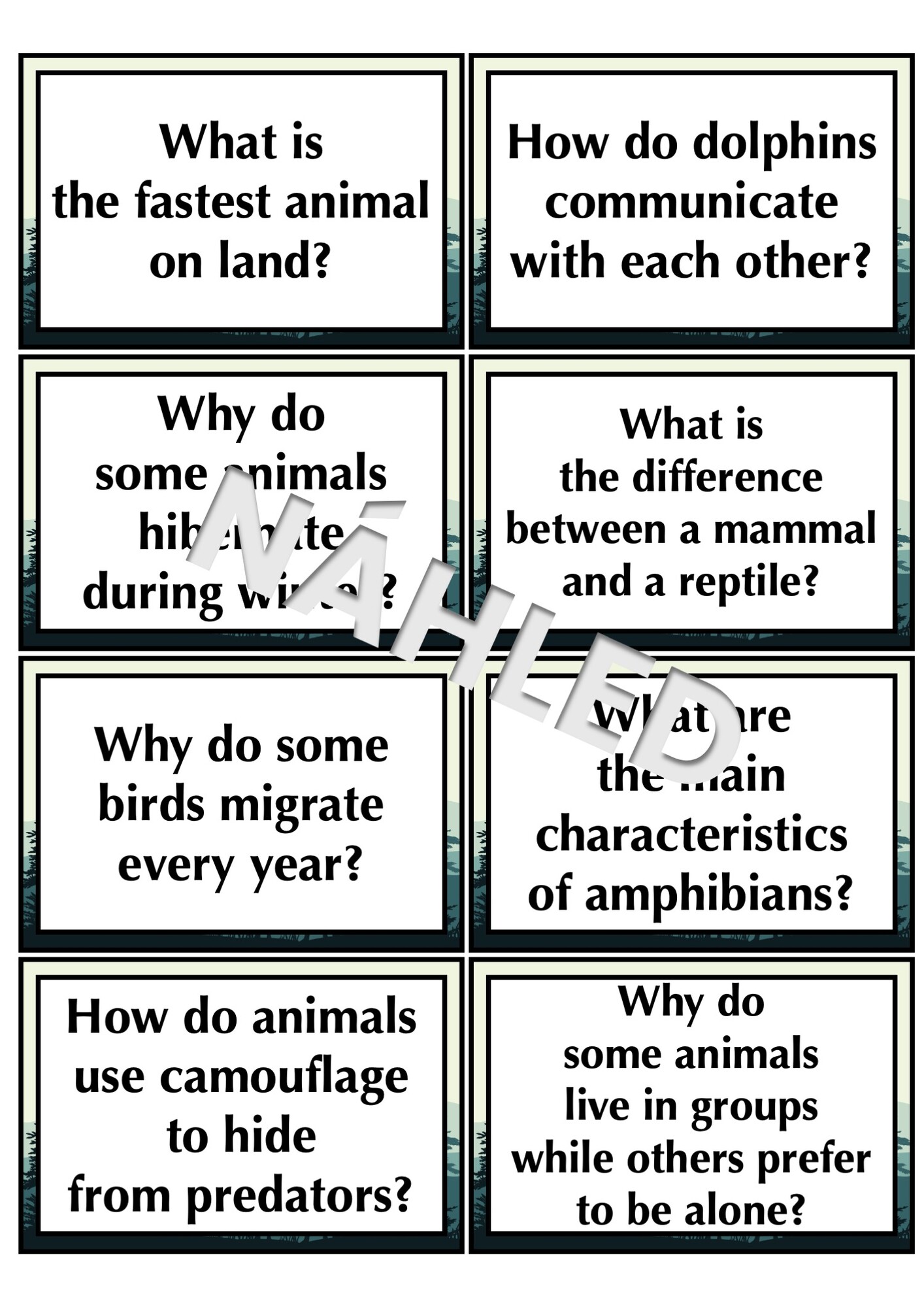 Rapid Fire Questions - Animals (B2) - Anglický jazyk | UčiteléUčitelům.cz