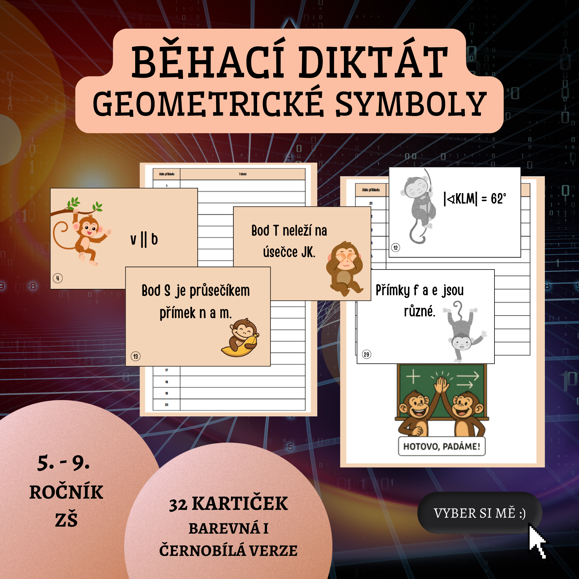 Běhací diktát - geometrické symboly - Matematika | UčiteléUčitelům.cz