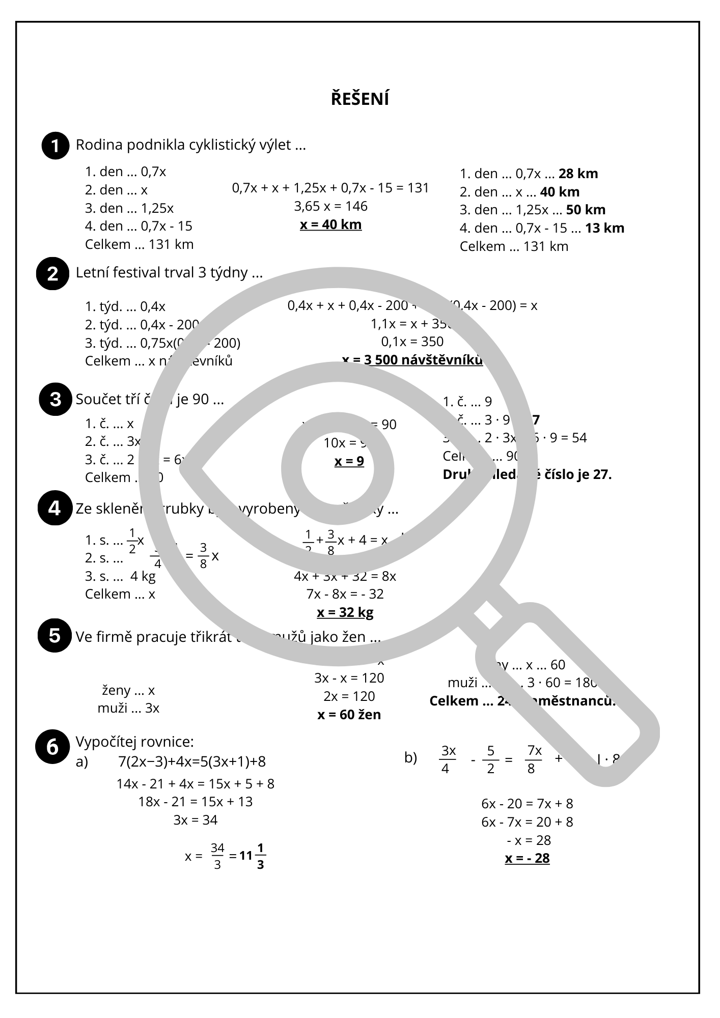 MATEMATIKA: Lineární rovnice (nejen) ve slovních úlohách (verze A, B ...