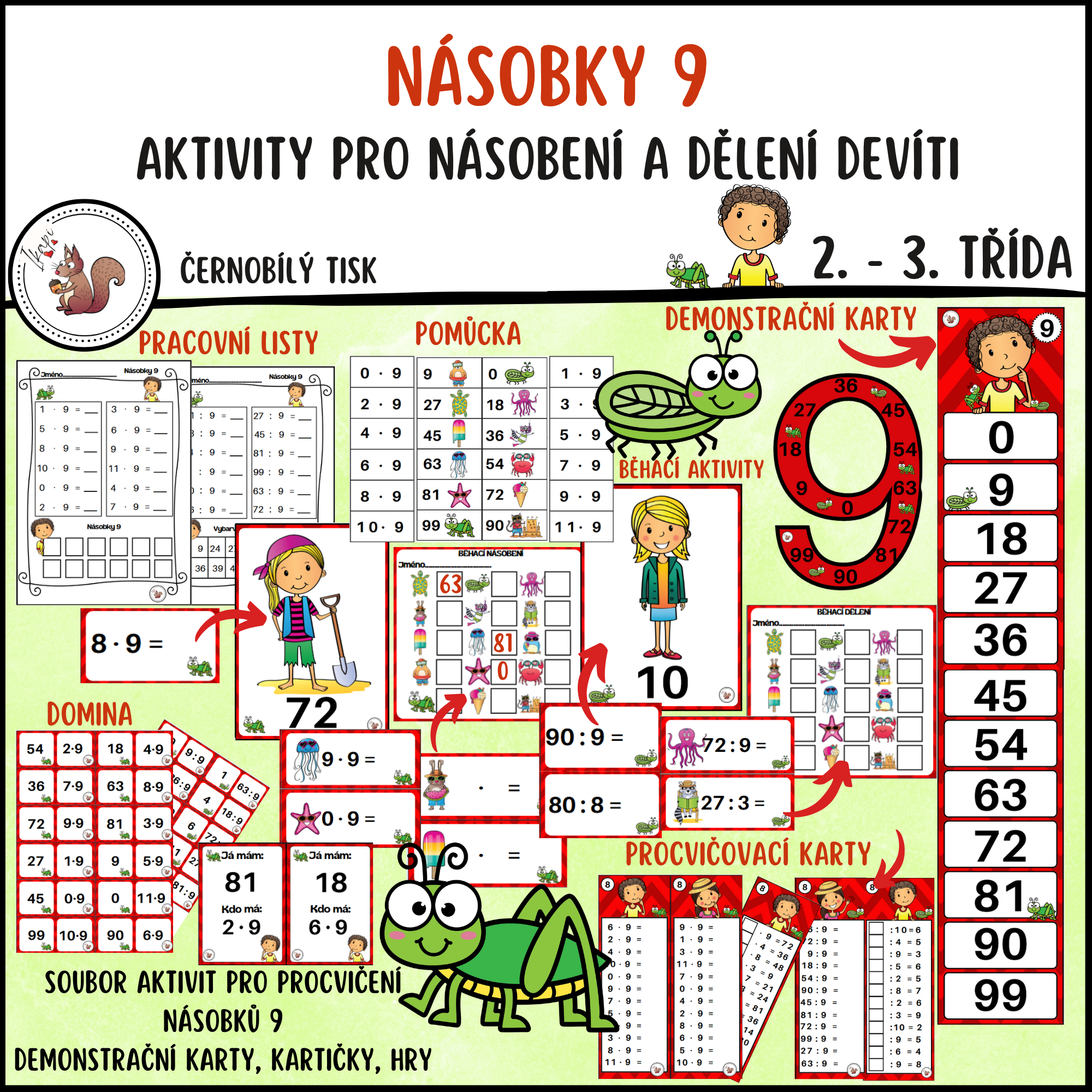 Násobky 9 - malá násobilka - Matematika | UčiteléUčitelům.cz