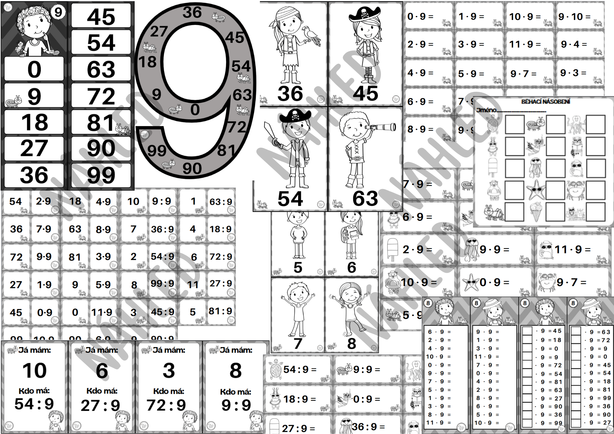 Násobky 9 - malá násobilka - Matematika | UčiteléUčitelům.cz