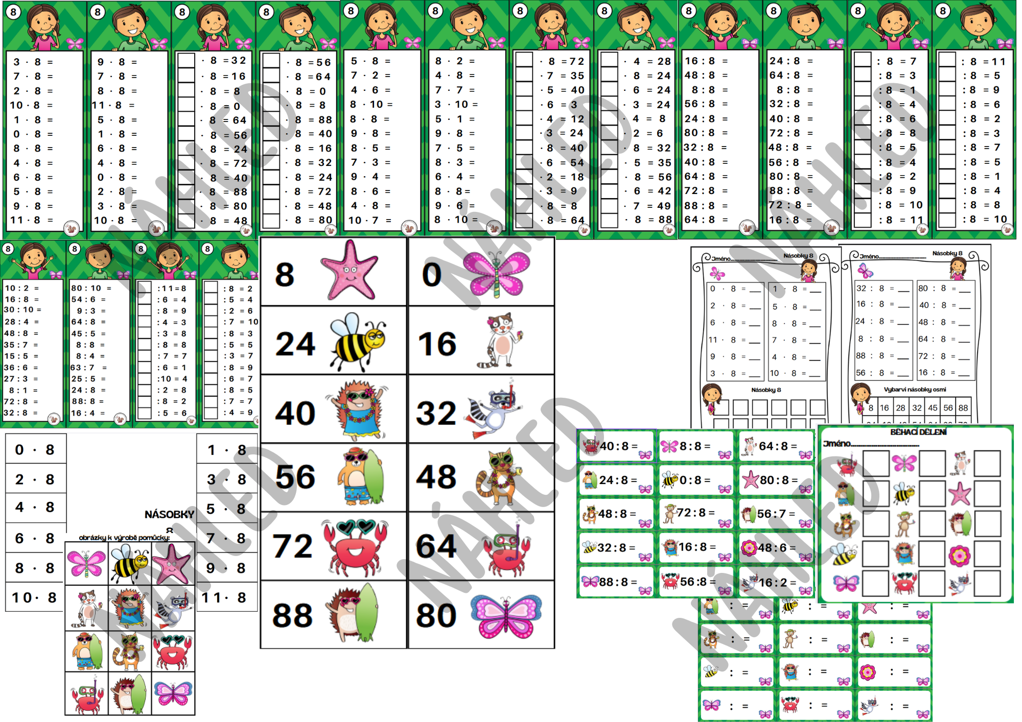 Násobky 8 - malá násobilka - Matematika | UčiteléUčitelům.cz