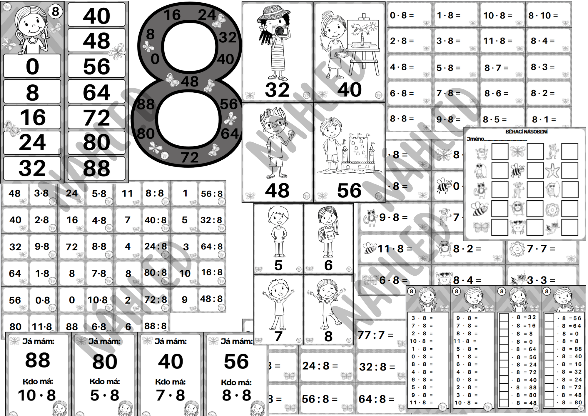 Násobky 8 - malá násobilka - Matematika | UčiteléUčitelům.cz