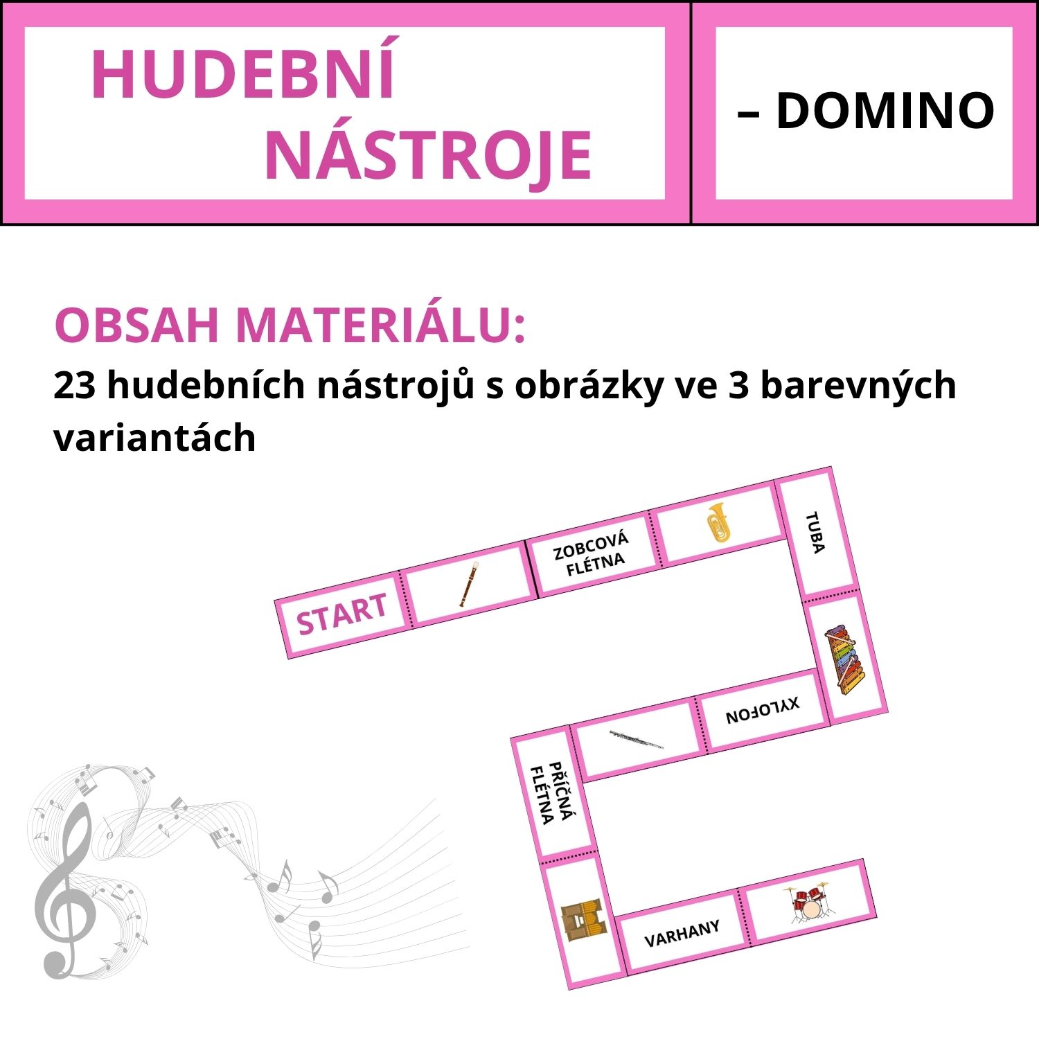 HUDEBNÍ NÁSTROJE - domino - Hudební výchova | UčiteléUčitelům.cz