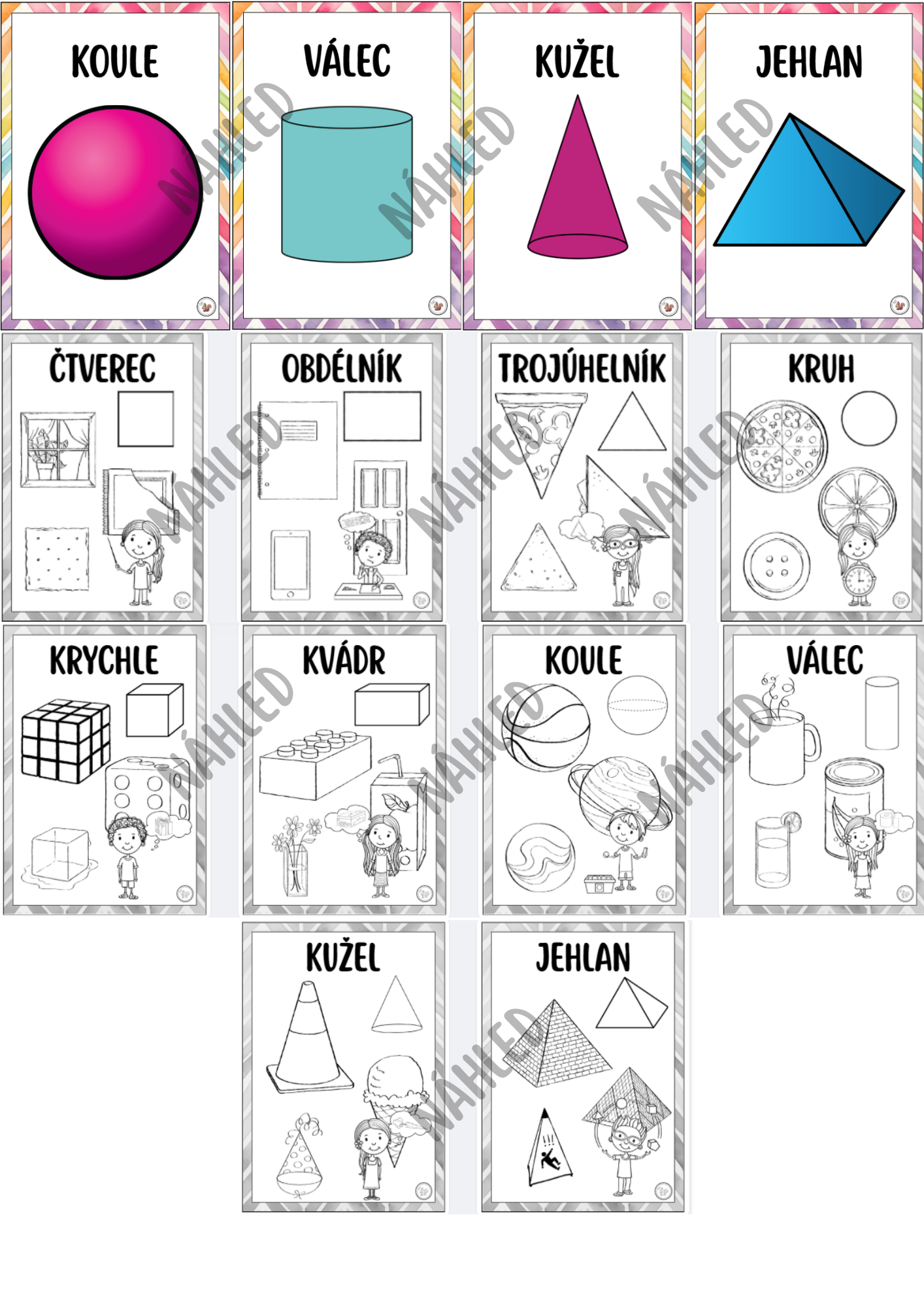 Geometrické tvary a tělesa děti - Matematika - geometrie ...