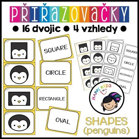 Přiřazovačky - 2D SHAPES (penguins) - Anglický jazyk | UčiteléUčitelům.cz