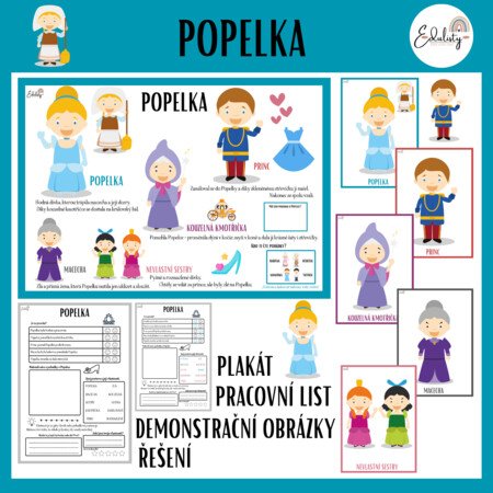 Popelka – plakát, postavy a pracovní list - Český jazyk - literatura ...