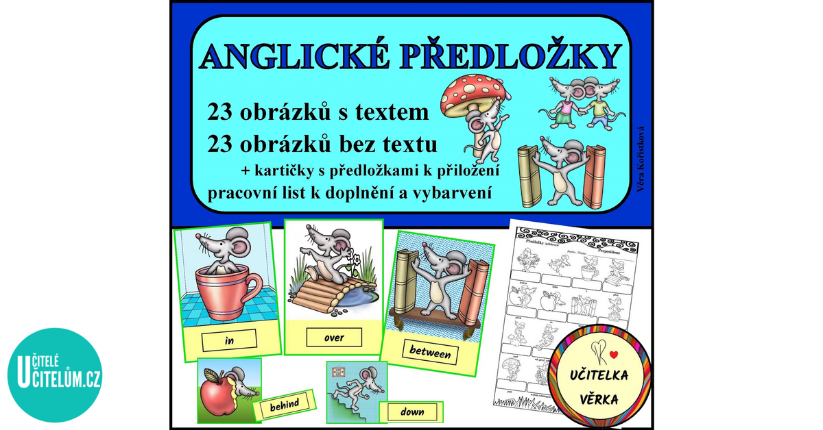 Anglické předložky - demonstrační karty - Anglický jazyk ...